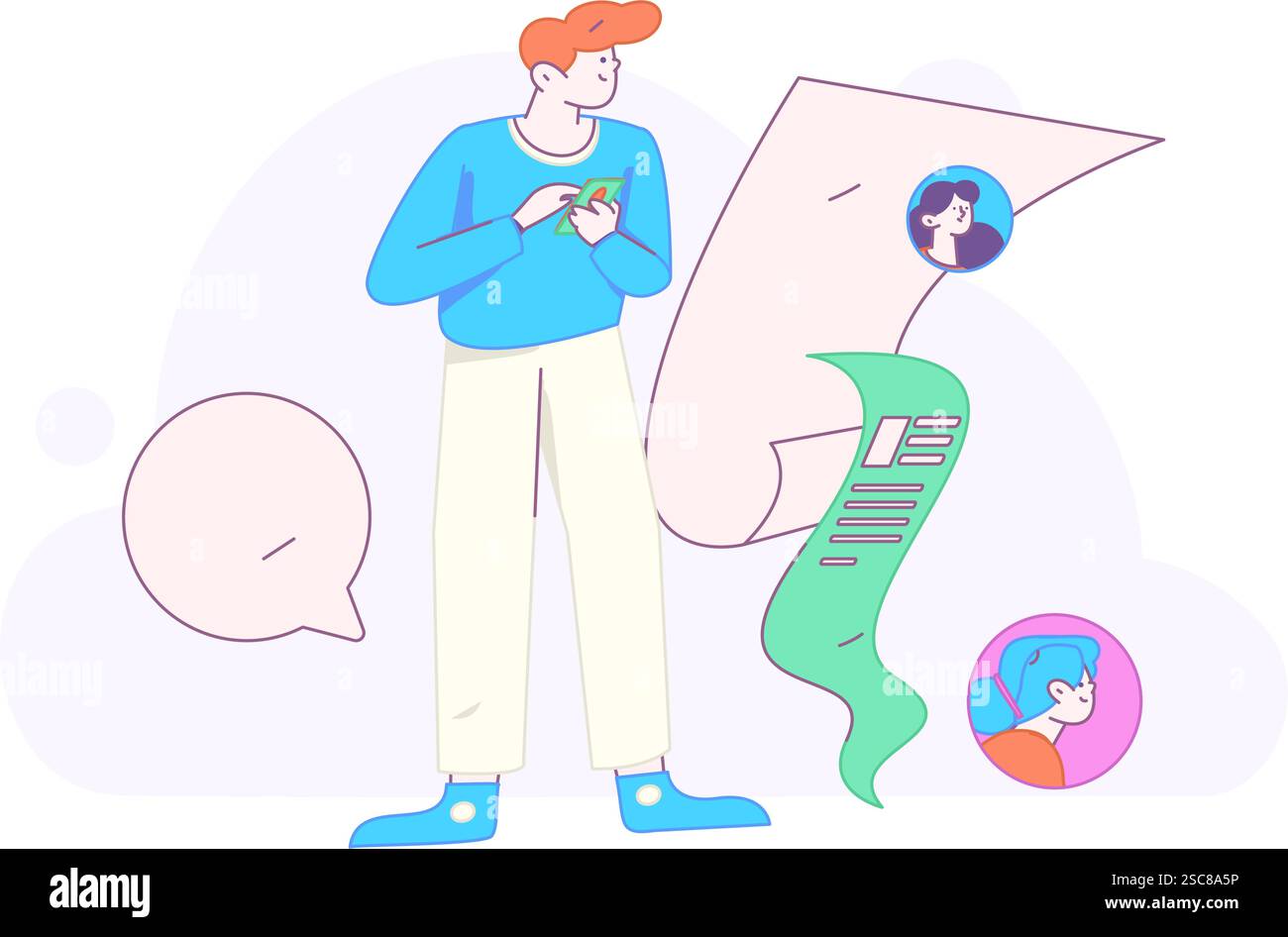 Personnel doing job interview flat vector concept operation hand drawn ...