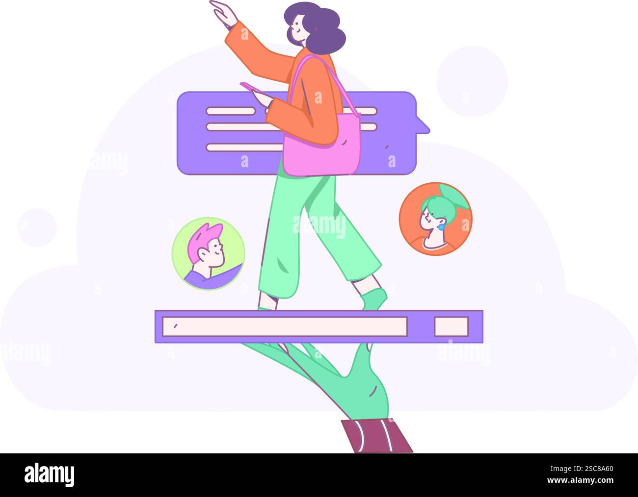 Personnel doing job interview flat vector concept operation hand drawn ...