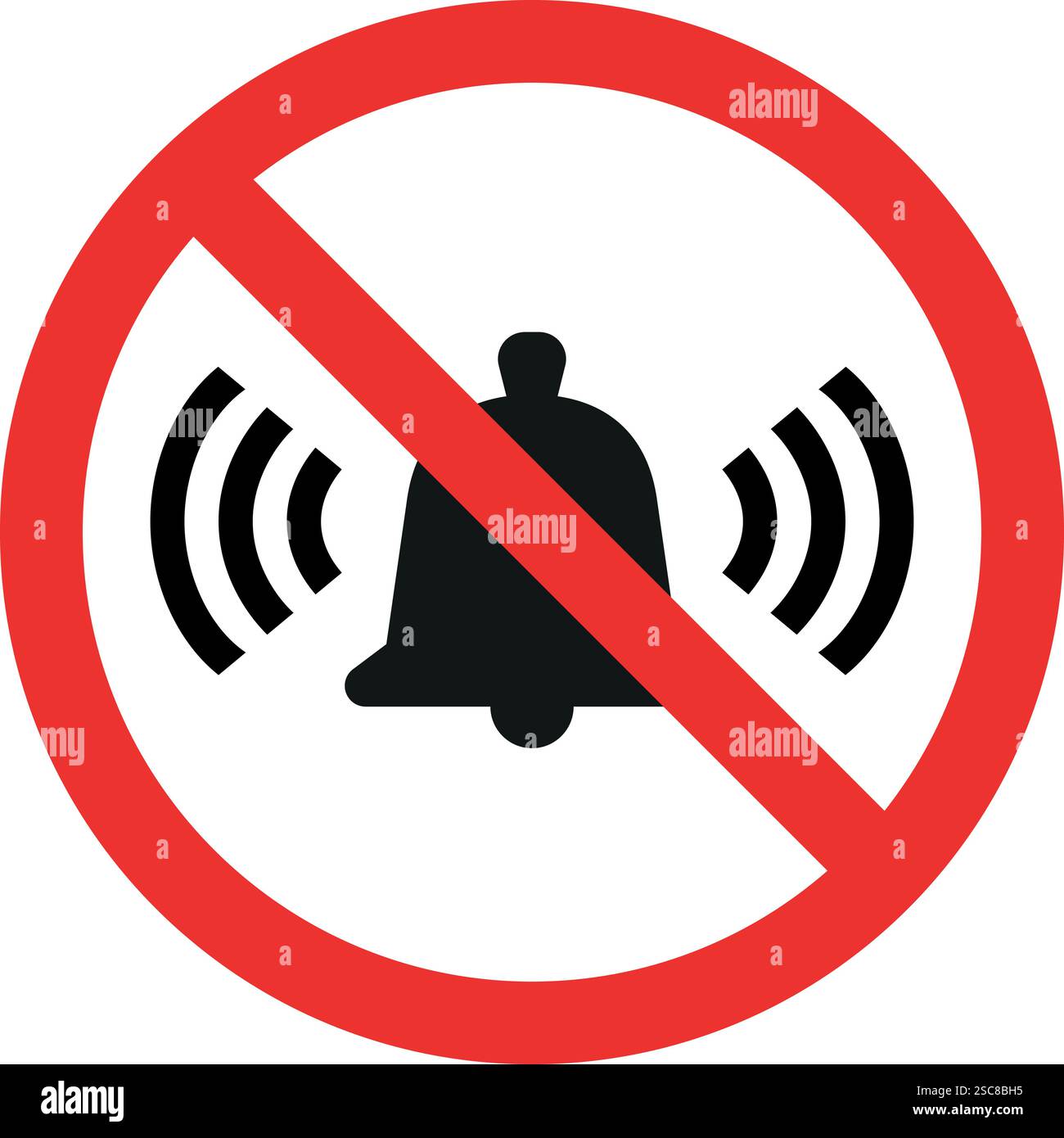 No sound sign. Red circle cross out Background. Forbidden signs and ...