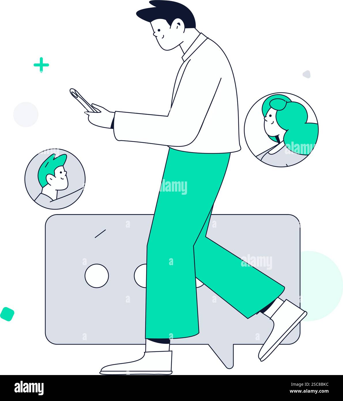 Personnel doing job interview flat vector concept operation hand drawn ...