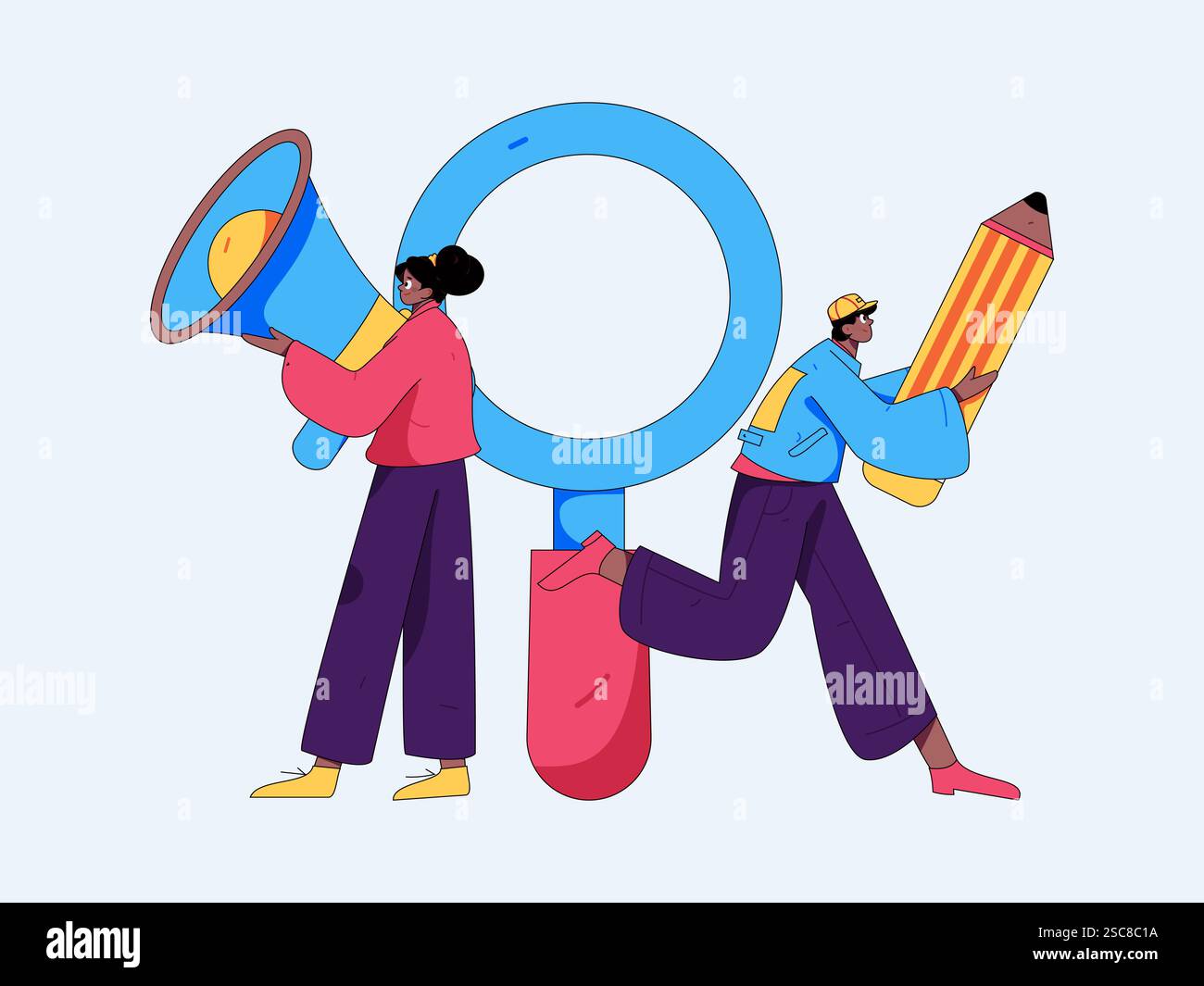 Personnel doing job interview flat vector concept operation hand drawn ...