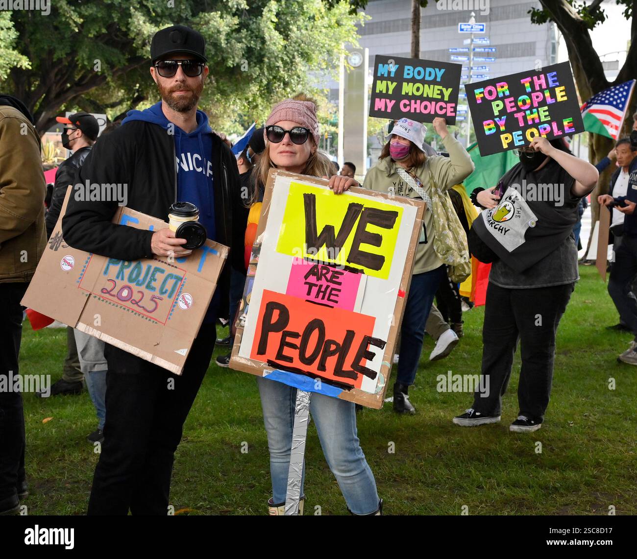 Los Angeles, United States. 05th Feb, 2025. Hundreds protest the Trump ...
