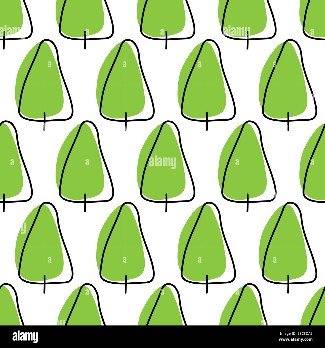 Pattern of simple green trees on a white background showcasing ...