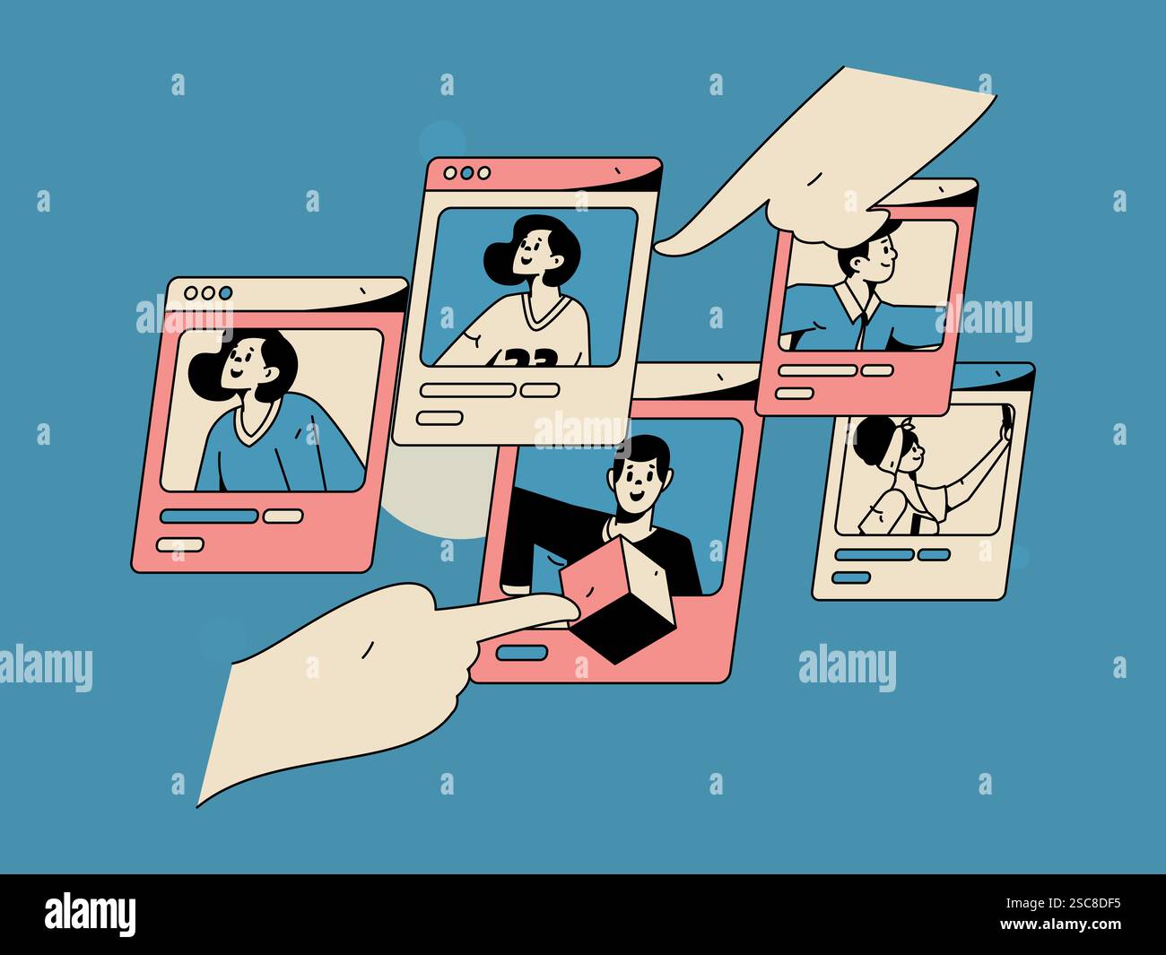 Personnel doing job interview flat vector concept operation hand drawn ...
