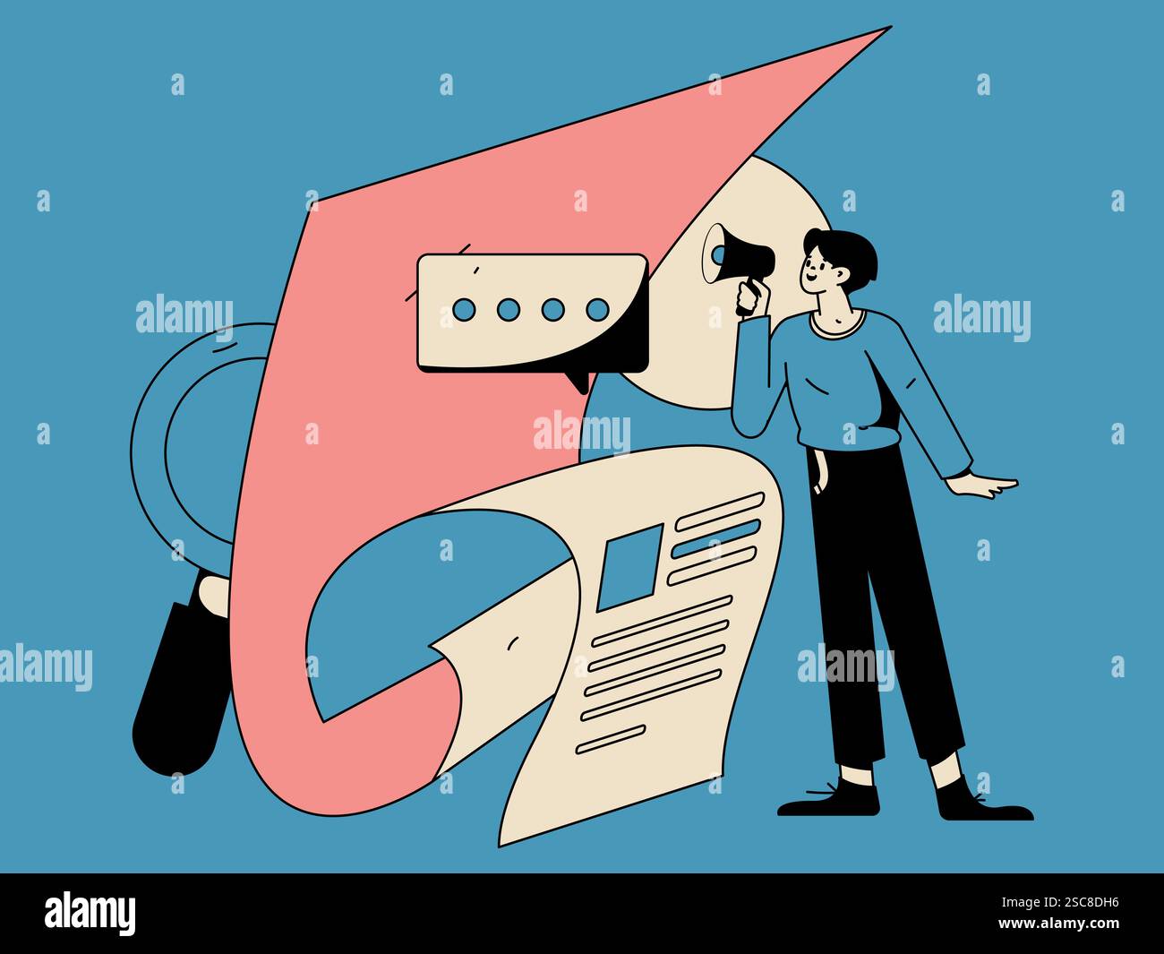 Personnel doing job interview flat vector concept operation hand drawn ...