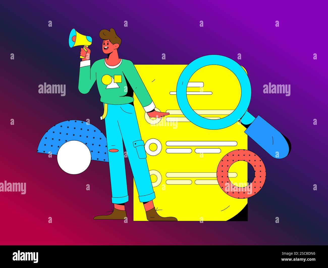 Personnel doing job interview flat vector concept operation hand drawn ...