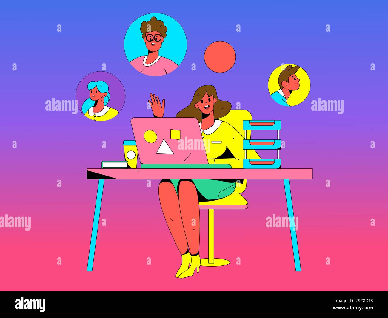 Personnel doing job interview flat vector concept operation hand drawn ...