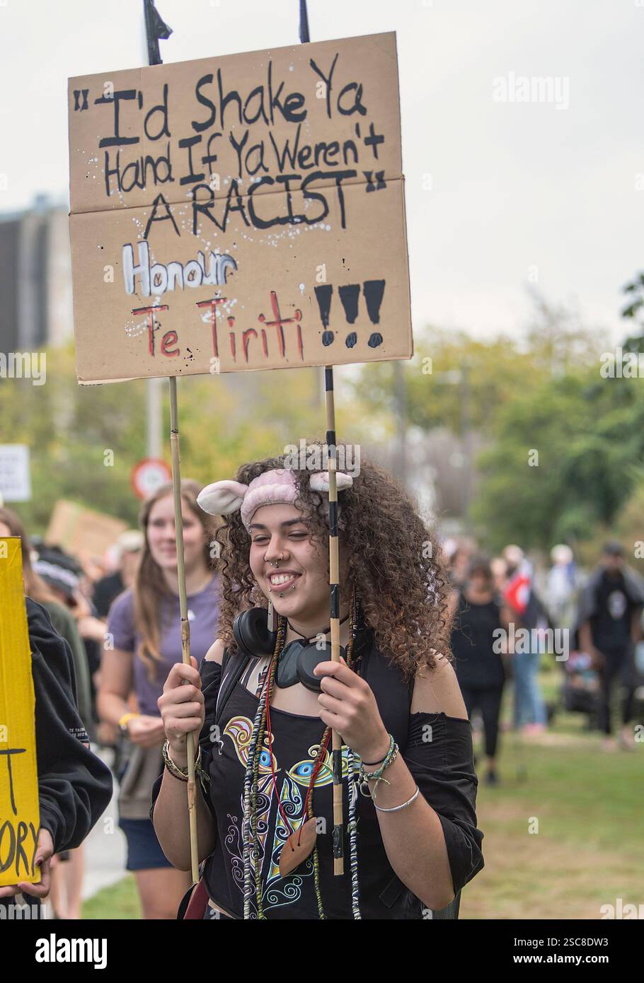 Christchurch, New Zealand. 6th Feb, 2025. Hundreds of people march on ...