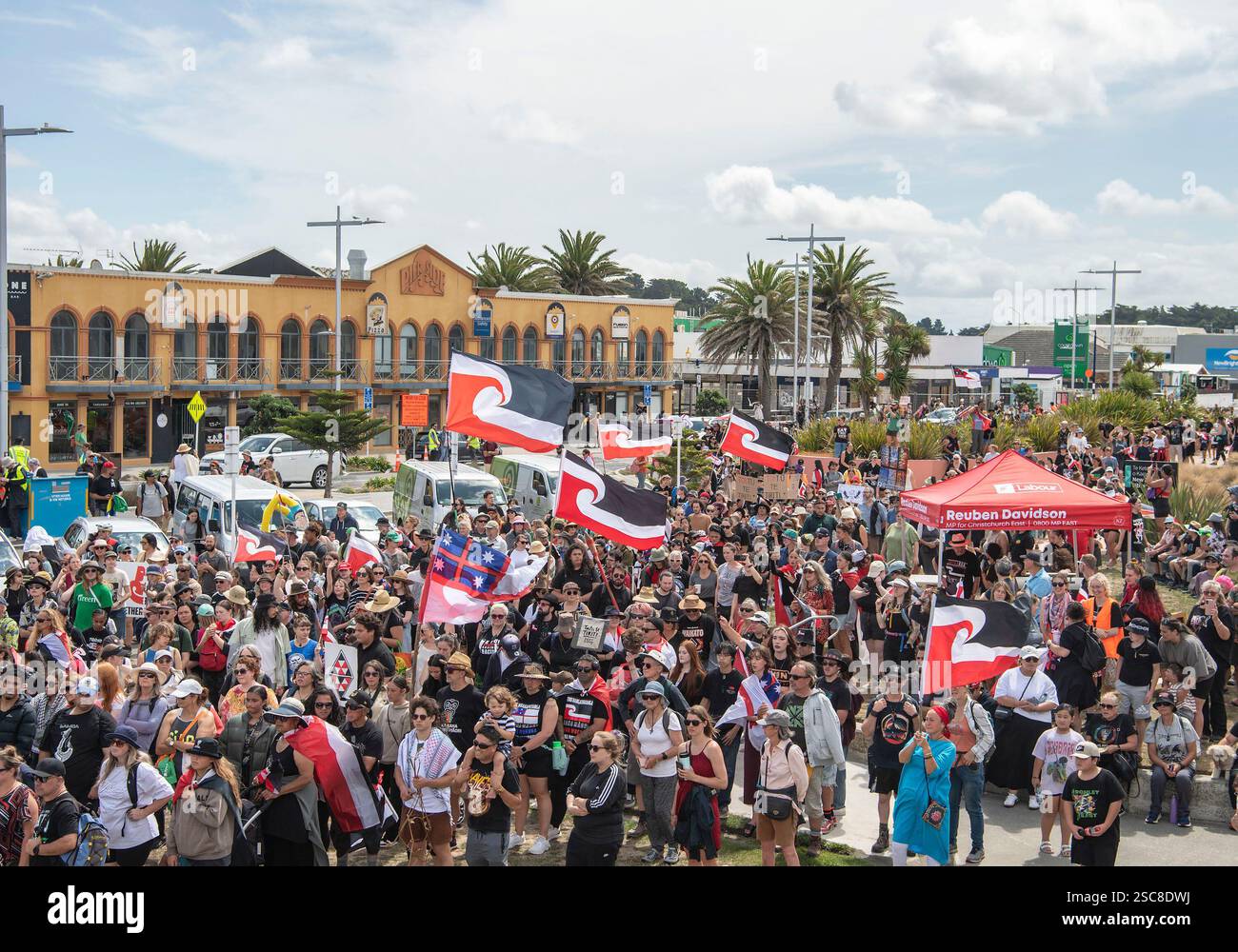 Christchurch, New Zealand. 6th Feb, 2025. Hundreds of people march on ...