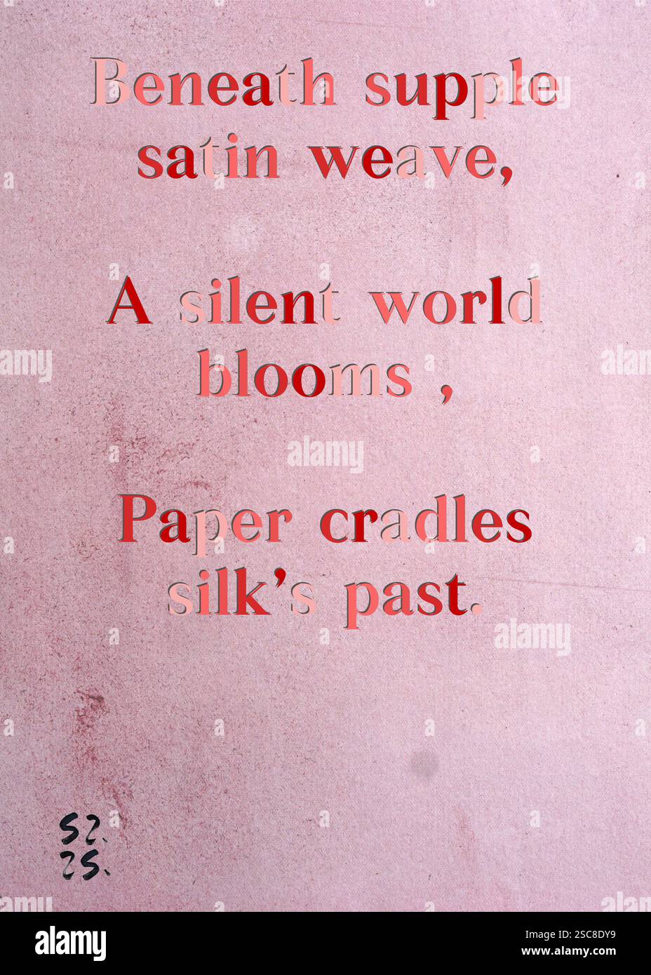 Beneath supple satin weave, A silent world blooms , Paper cradles silk ...