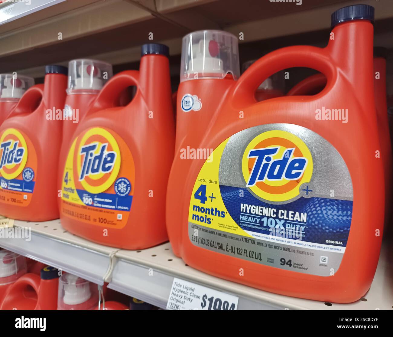 Houston, Texas USA 11-13-2024: Tide liquid laundry detergent bottles on ...