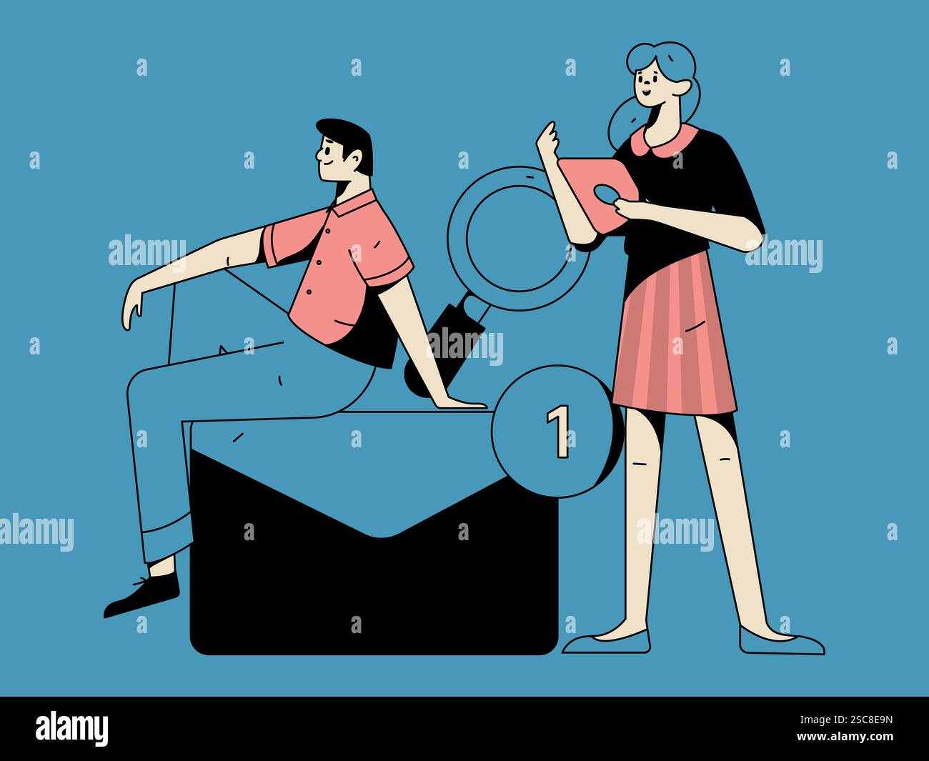 Personnel doing job interview flat vector concept operation hand drawn ...