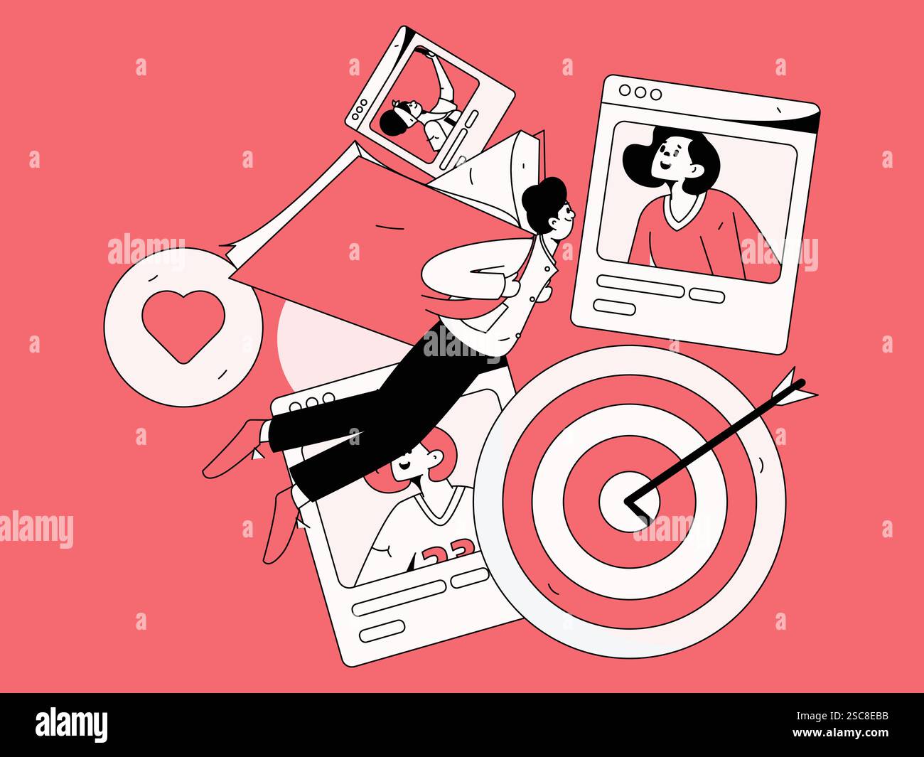 Personnel doing job interview flat vector concept operation hand drawn ...