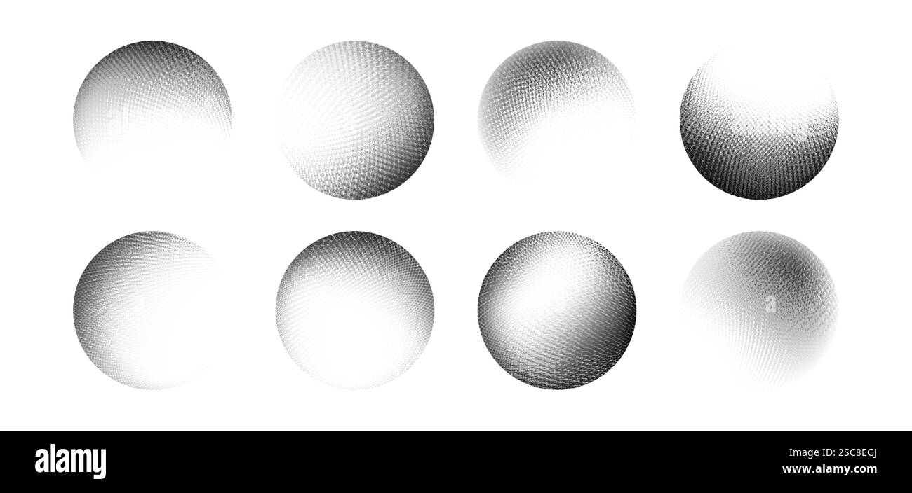 Gradient dot spheres set isolated on white background. Vector realistic ...