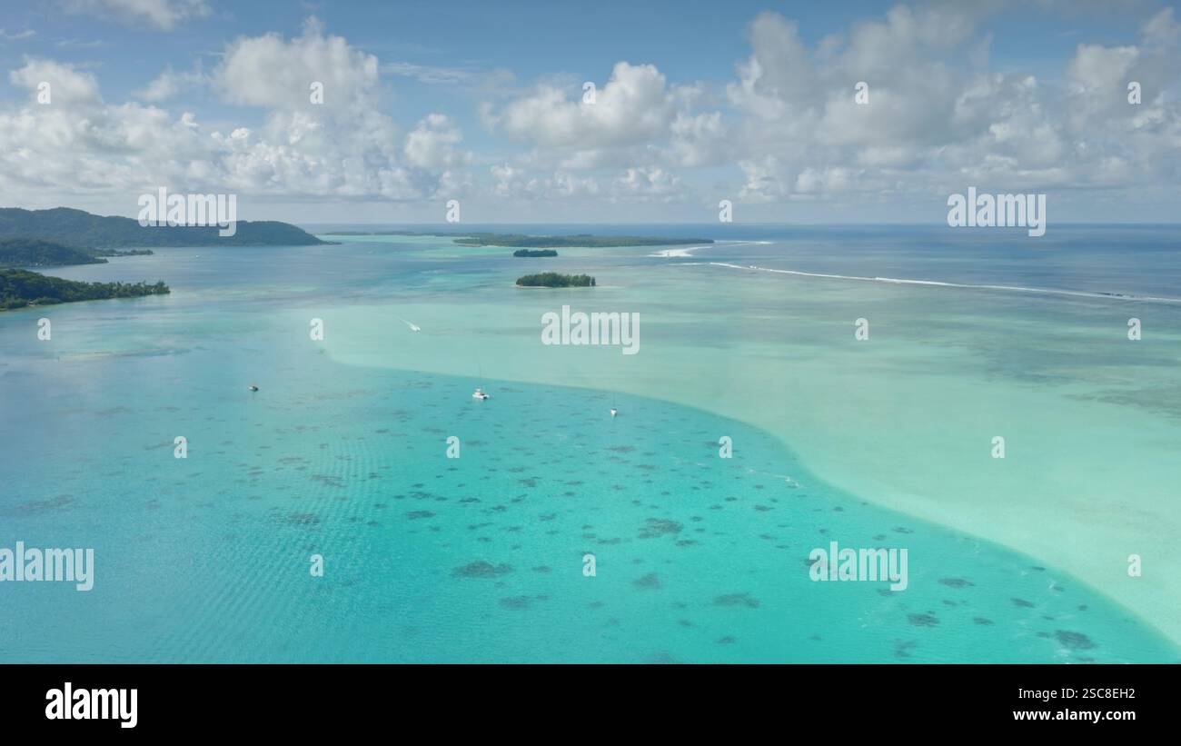 Stunning aerial view showcasing Bora Bora's mesmerizing turquoise ...