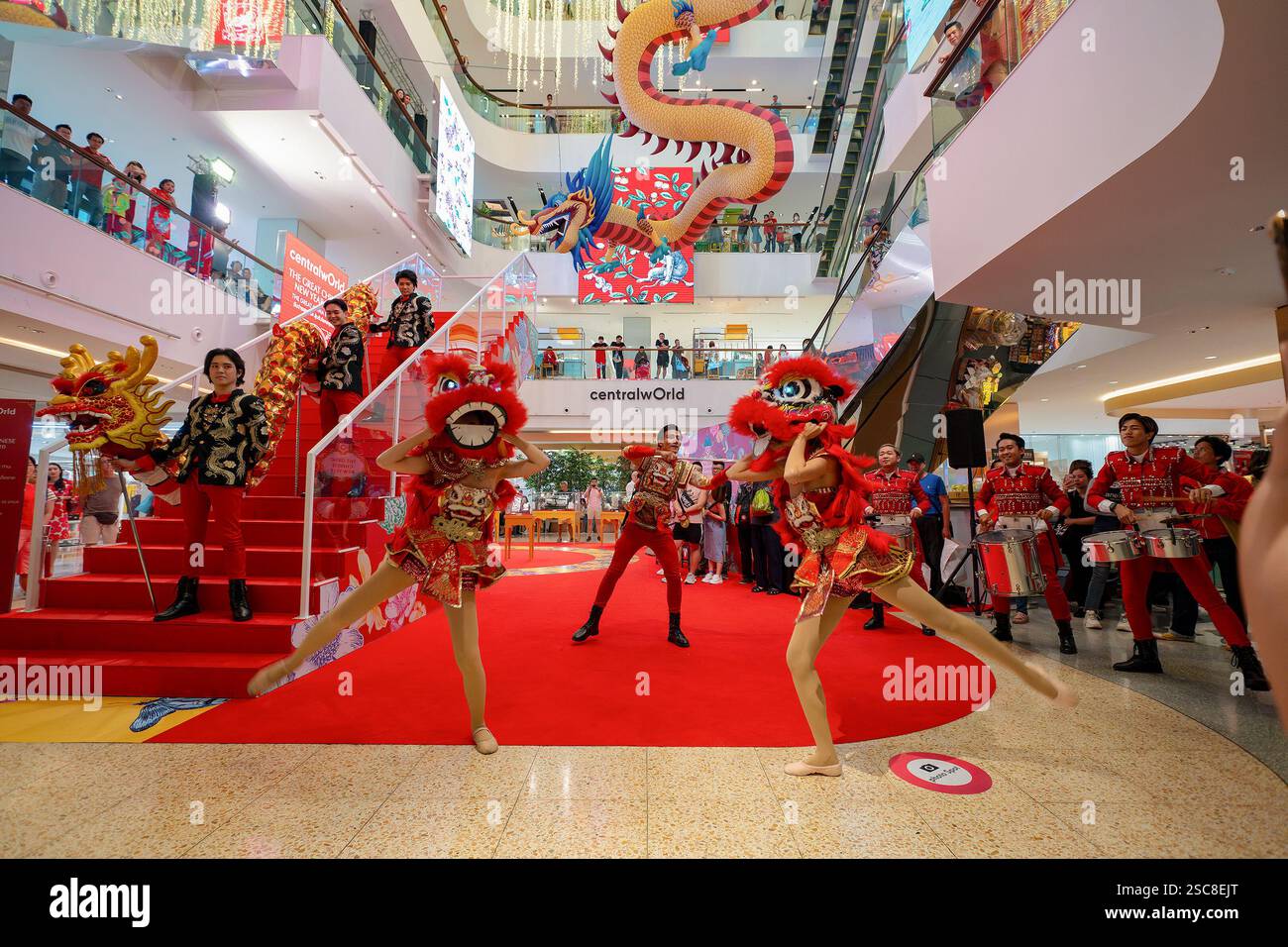 Bangkok, Thailand - January 24, 2020: performers wearing traditional ...