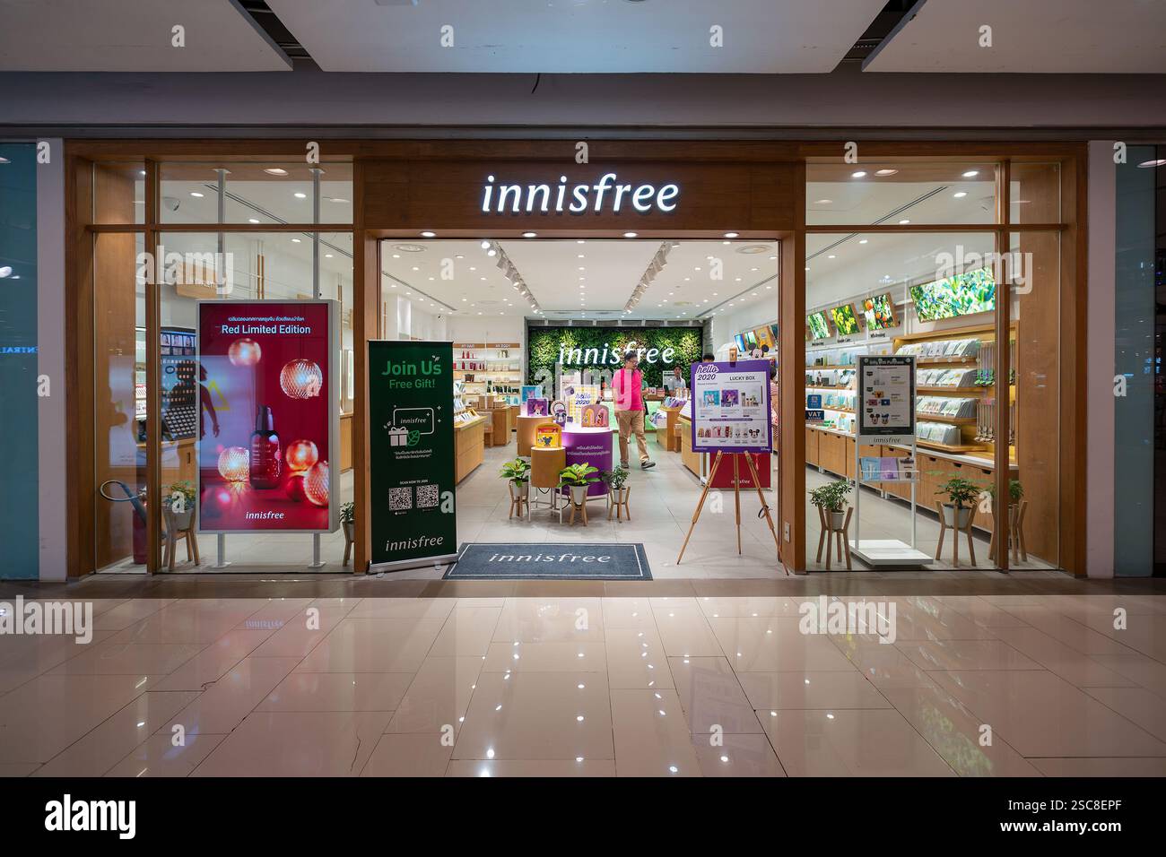 Bangkok, Thailand - January 24, 2020: the storefront of the Innisfree ...