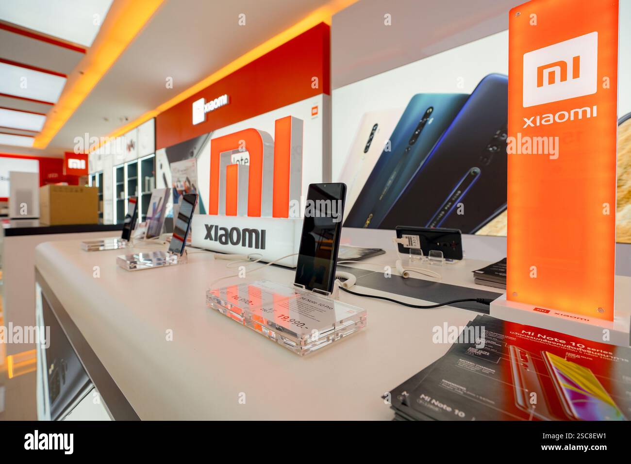 Bangkok, Thailand - January 24, 2020: Xiaomi smartphones on retail ...