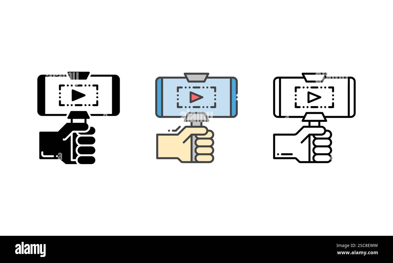 Filming with a smartphone Stock Vector Images - Alamy