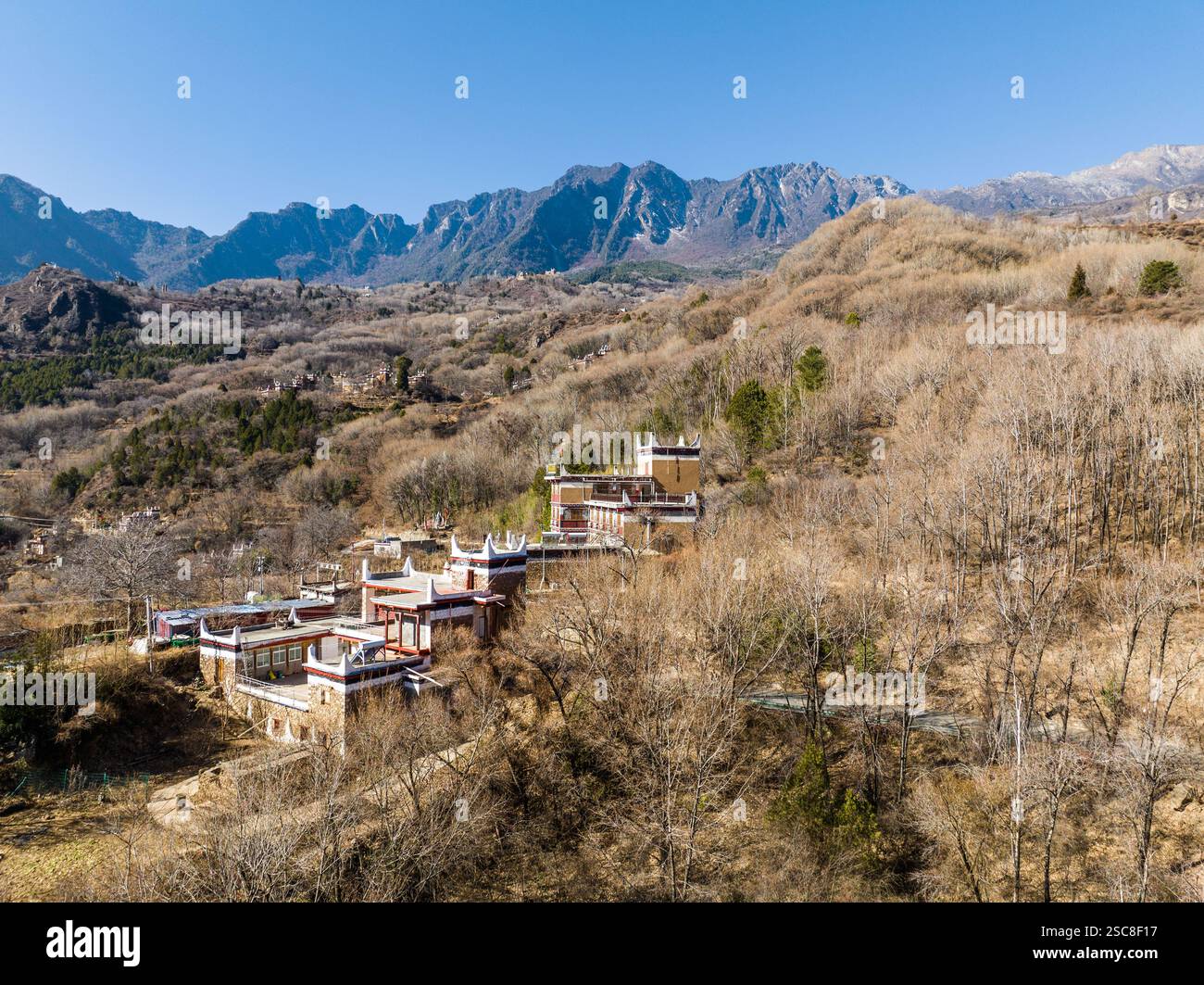 GANZI, CHINA - FEBRUARY 4, 2025 - Photo taken on Feb 4, 2025 shows the scenery of Jiaju Tibetan ...
