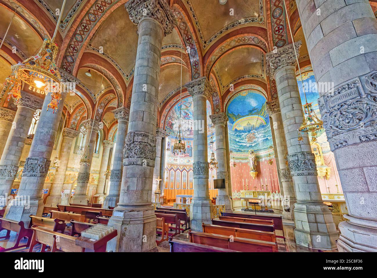 Indoor Sagrat Cor church is located. Barcelona. Spain Stock Photo - Alamy