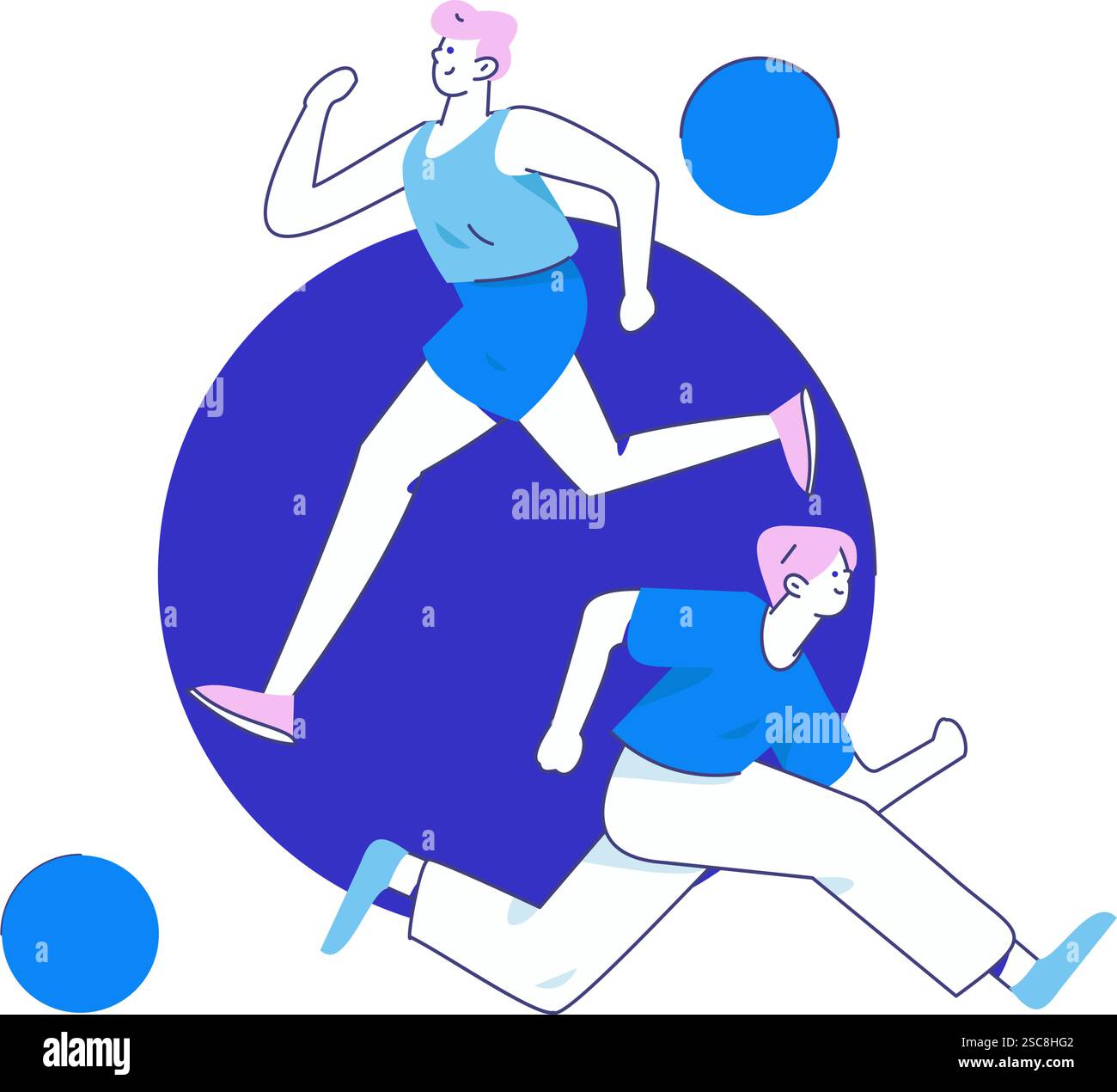 People exercising healthy running vector internet operation ...
