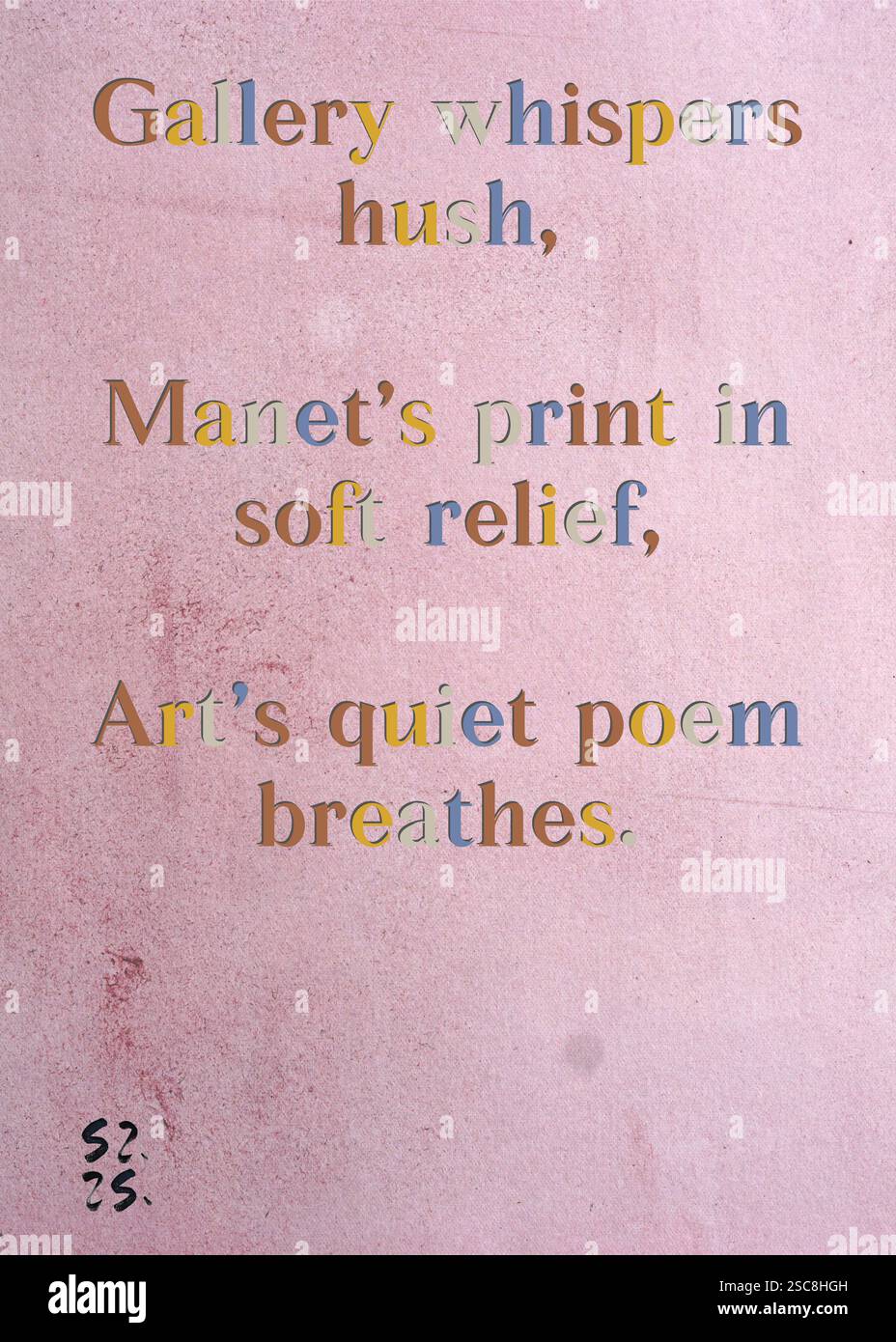 Gallery whispers hush, Manet's print in soft relief, Art's quiet poem ...