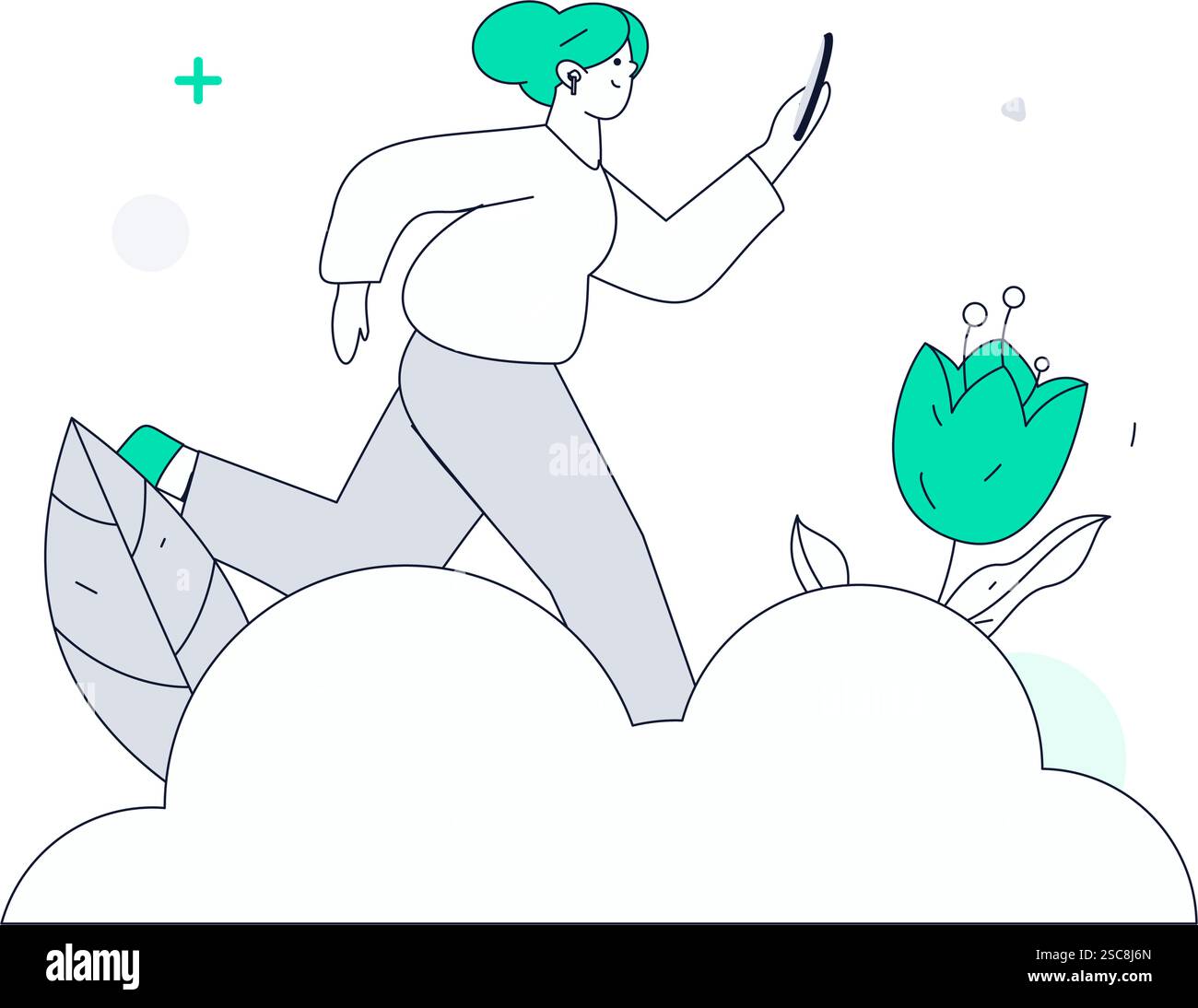 People exercising healthy running vector internet operation ...