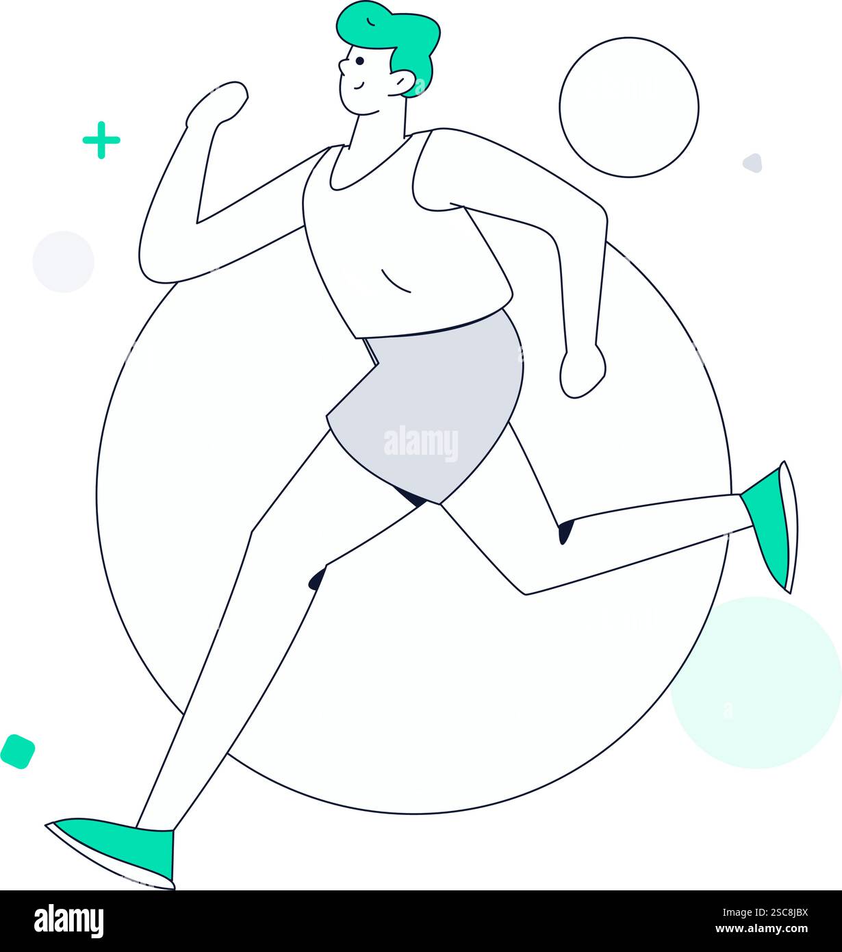 People exercising healthy running vector internet operation ...