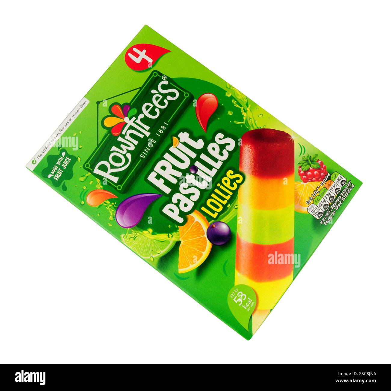 Fruit ice lollies with 5 fruit flavoured segments hi-res stock ...