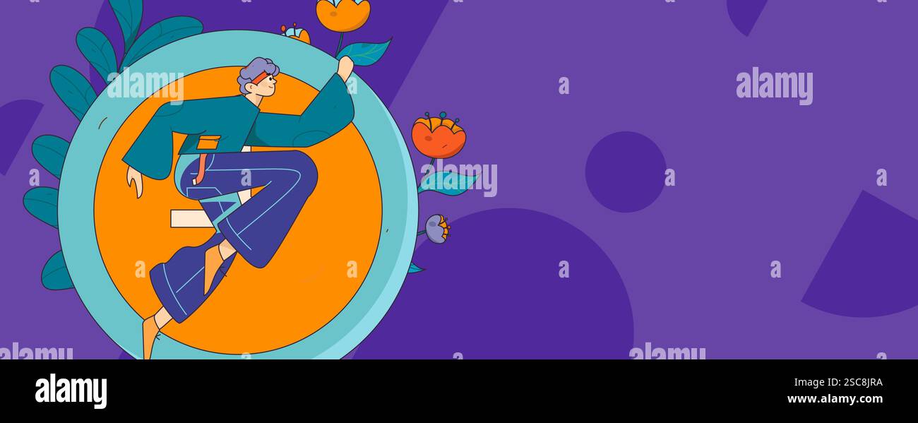 People exercising healthy running vector internet operation ...