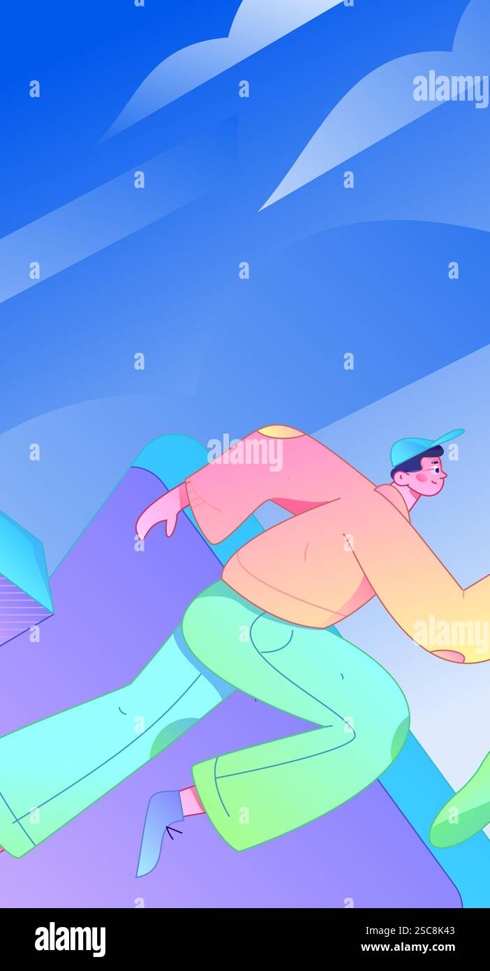 People exercising healthy running vector internet operation ...