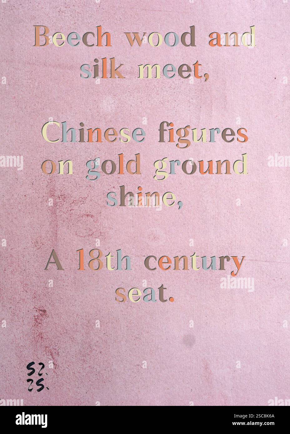 Beech wood and silk meet, Chinese figures on gold ground shine, A 18th ...