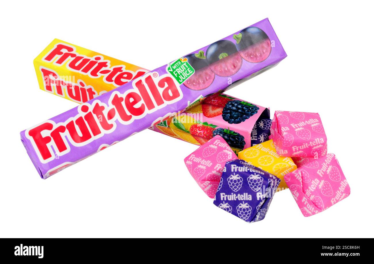 Fruitella assorted fruit flavoured chewy sweets tubes Stock Photo - Alamy