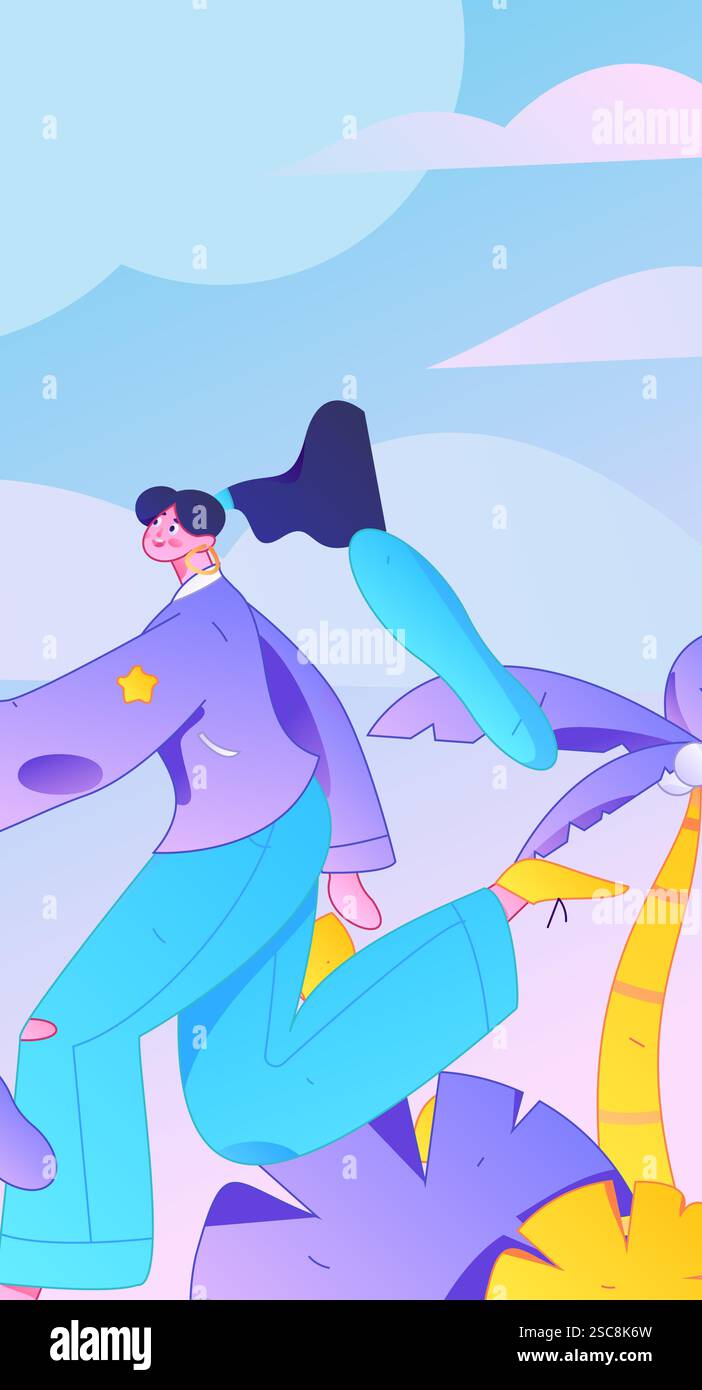 People exercising healthy running vector internet operation ...