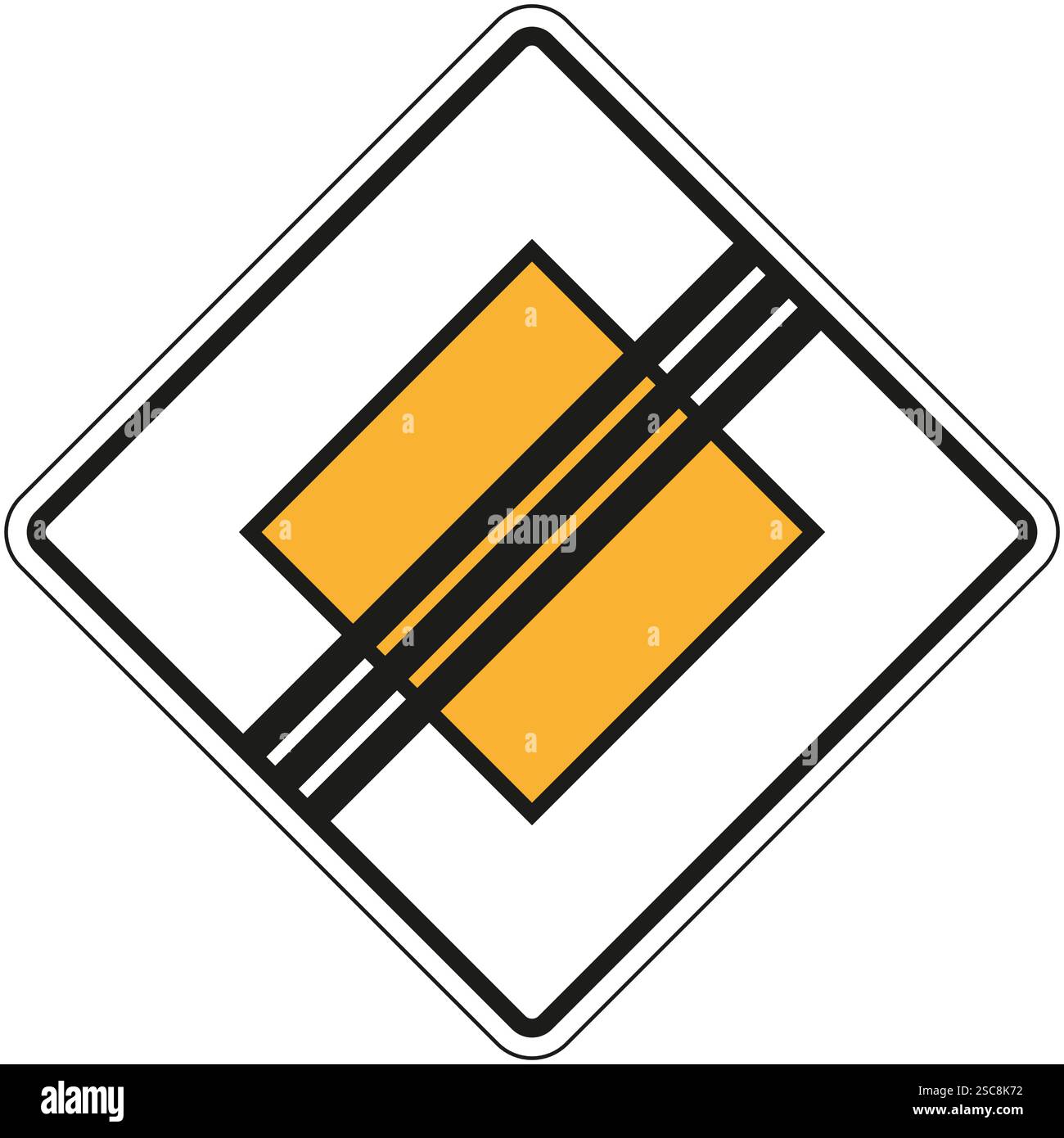 end Right-of-way sign indicating the right-of-way at an intersection ...