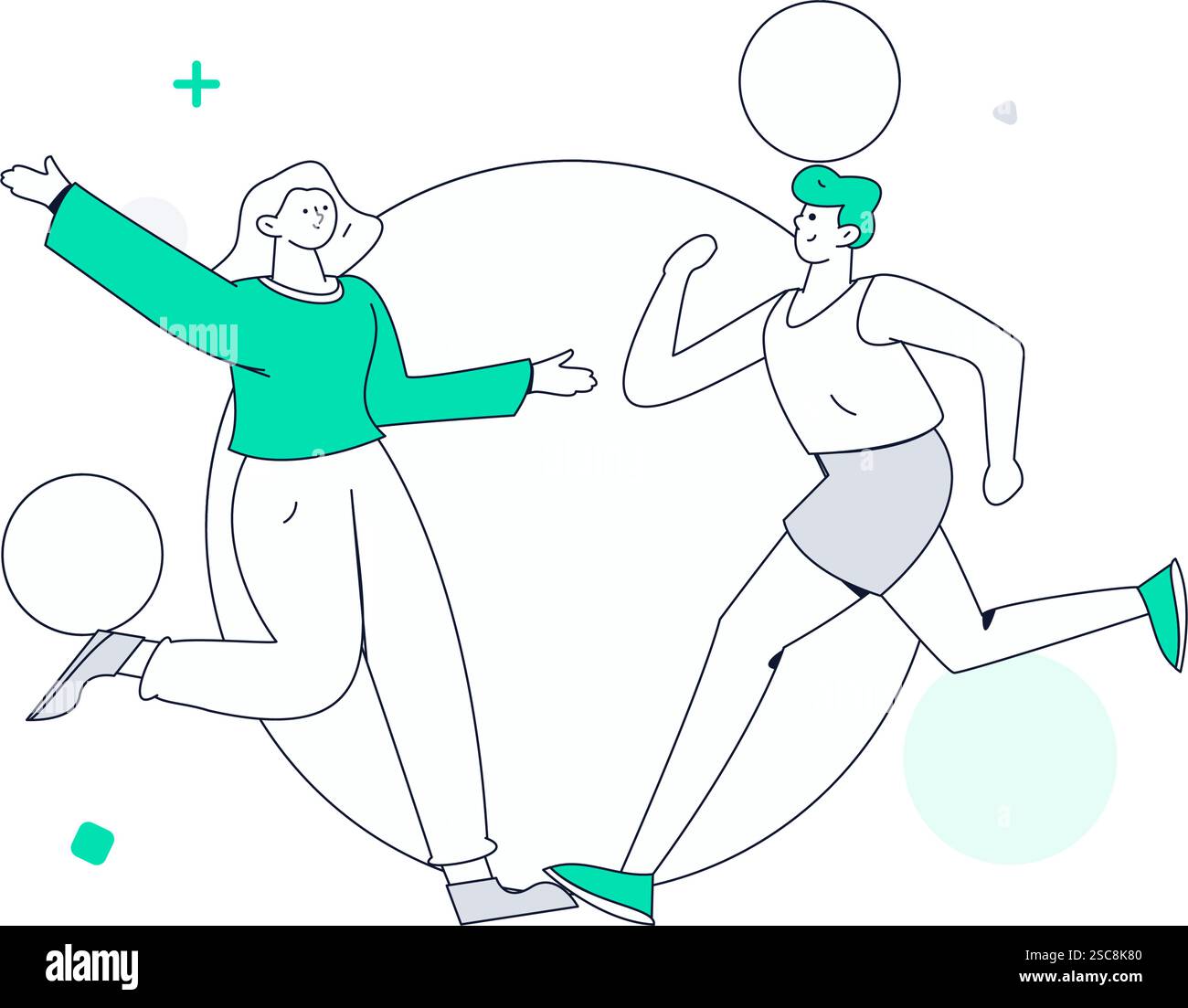 People exercising healthy running vector internet operation ...