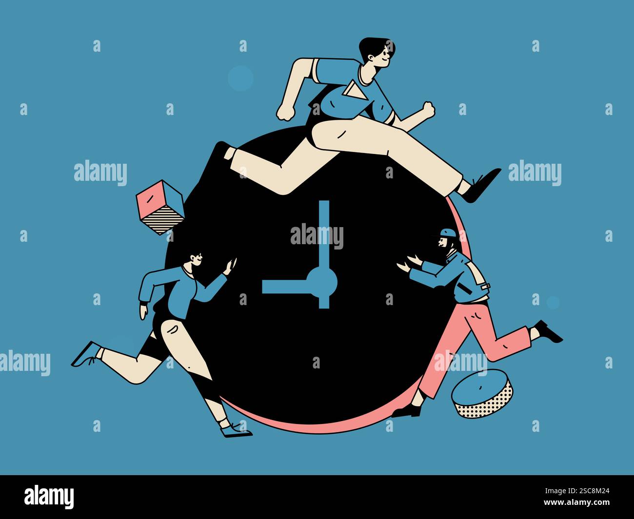 People exercising healthy running vector internet operation ...