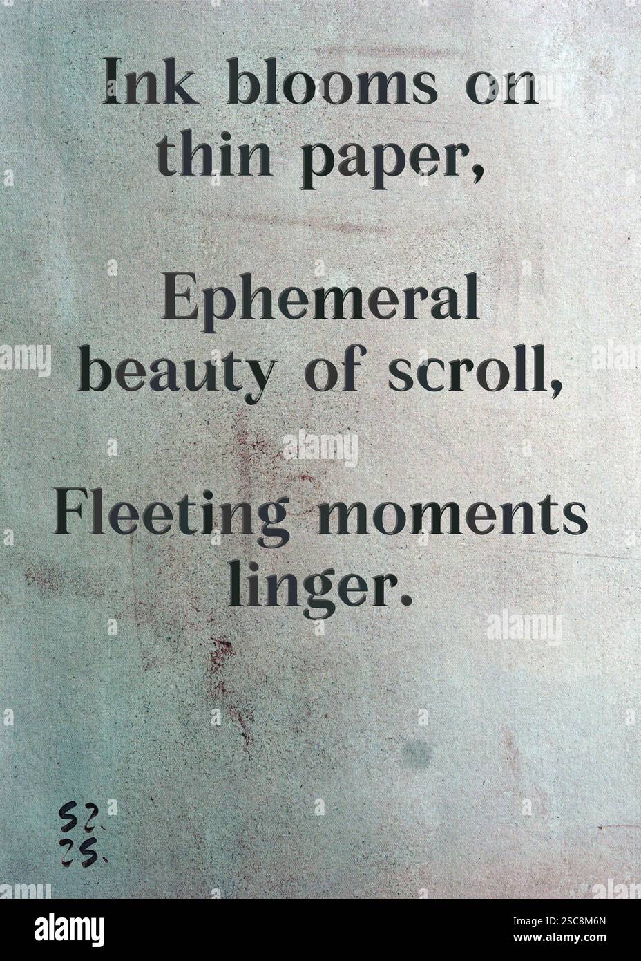Ink blooms on thin paper, Ephemeral beauty of scroll, Fleeting moments ...