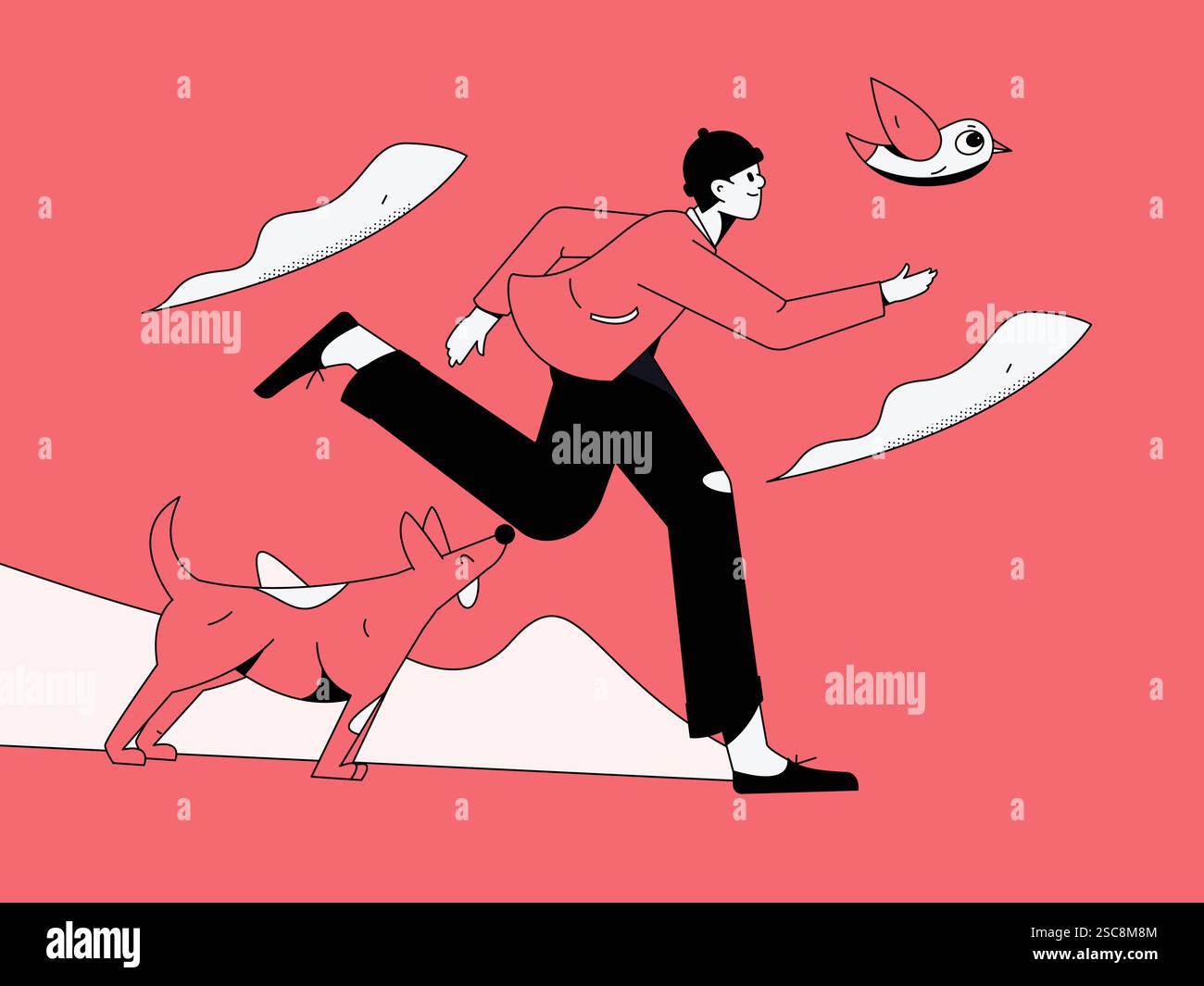 People exercising healthy running vector internet operation ...