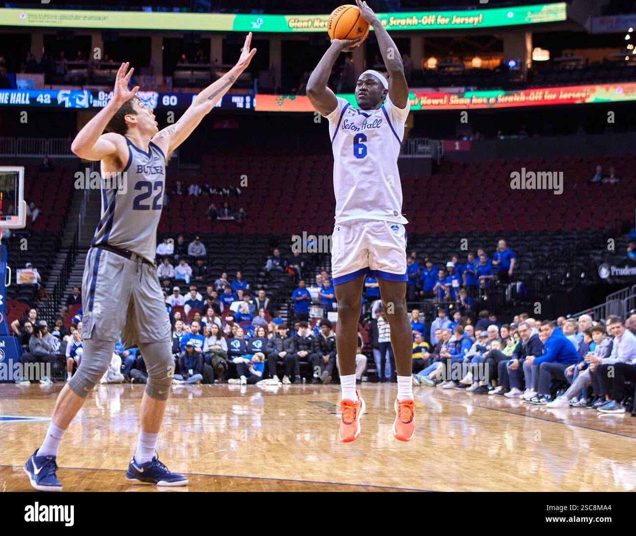Seton Hall Pirates forward David Tubek (6) shoots a three pointer ...