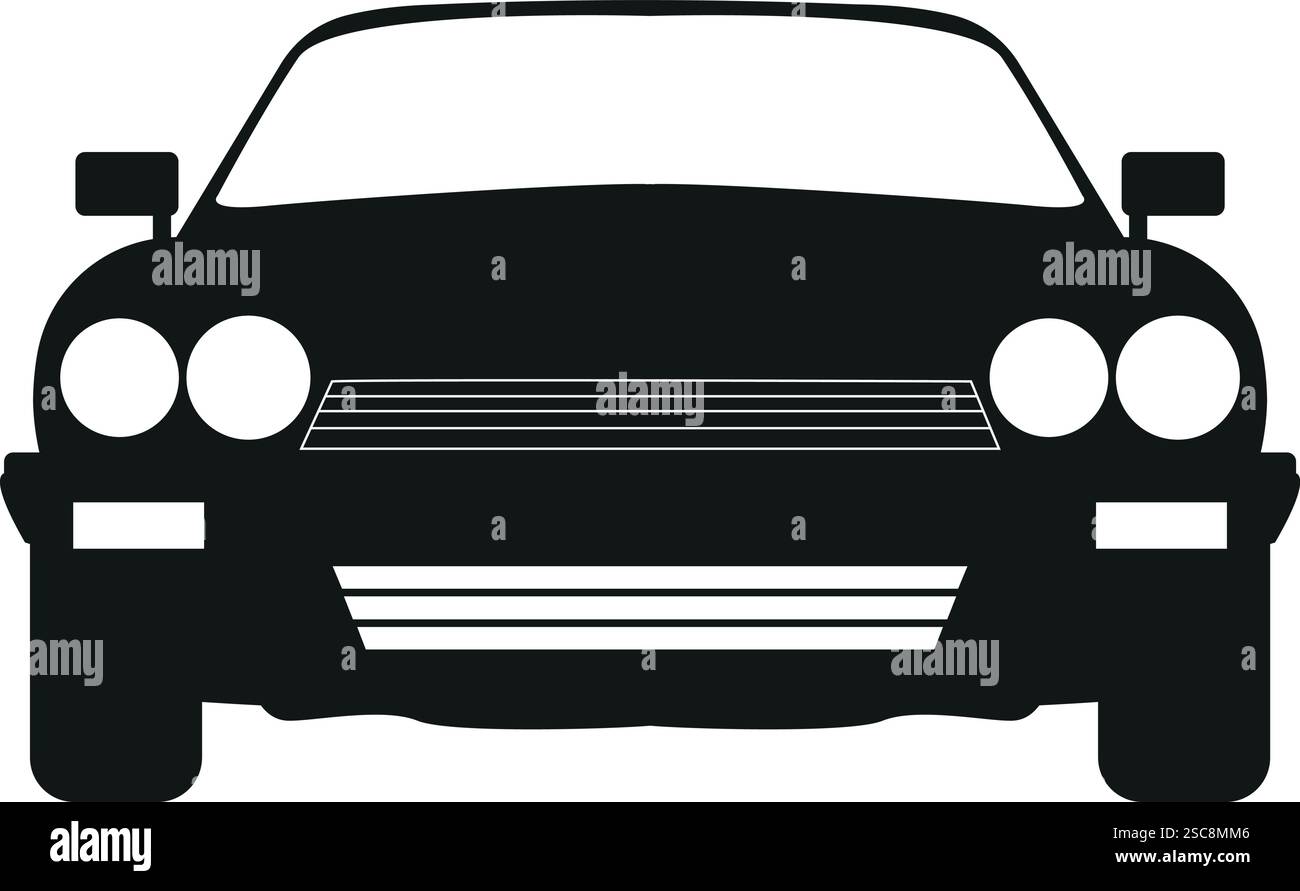 Classic car front design. Vehicle signs and symbols Stock Vector Image ...
