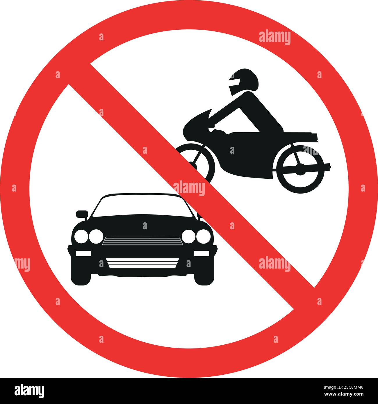 All motor vehicles prohibited sign. Forbidden signs and symbols Stock ...