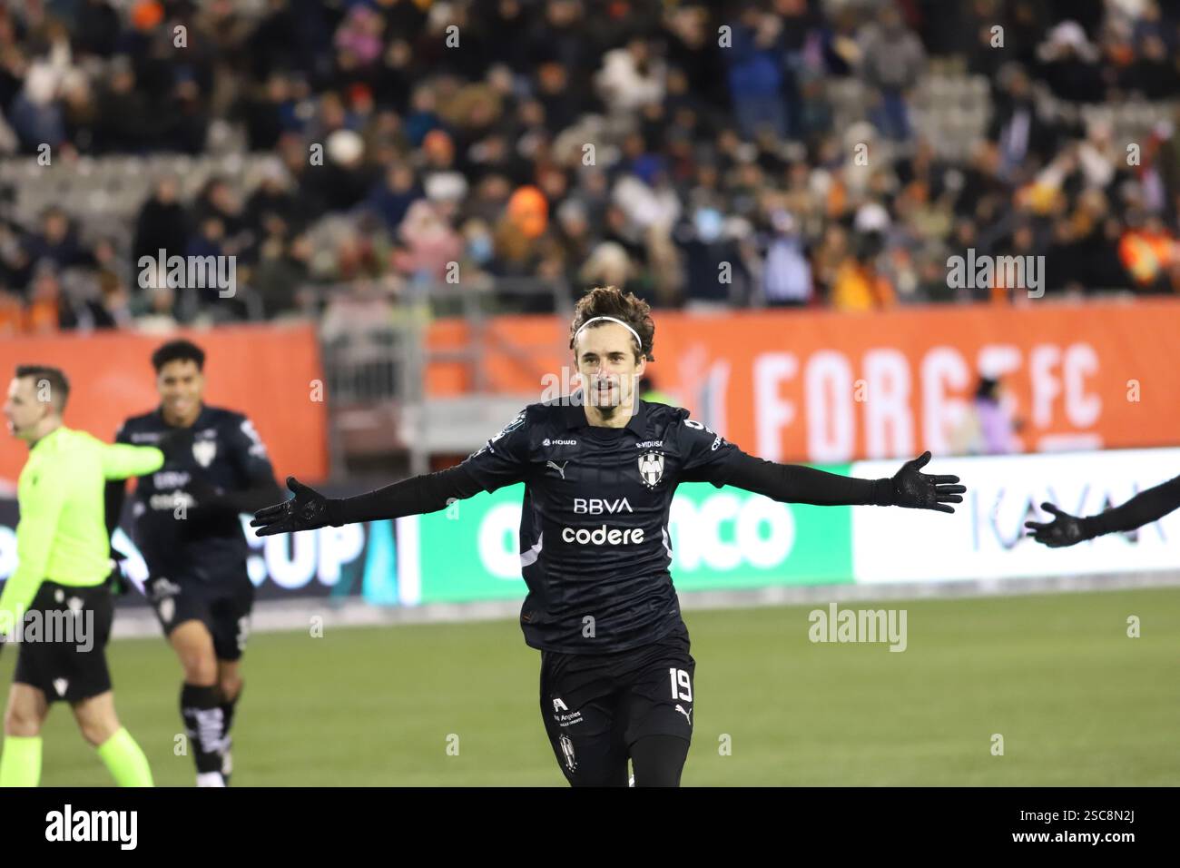 Jordi Cortizo #19 of Monterrey FC celebrating after scoring a goal ...