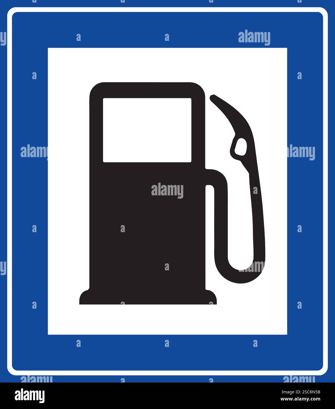 Petrol pump station sign. Blue background. Signs and symbols Stock ...