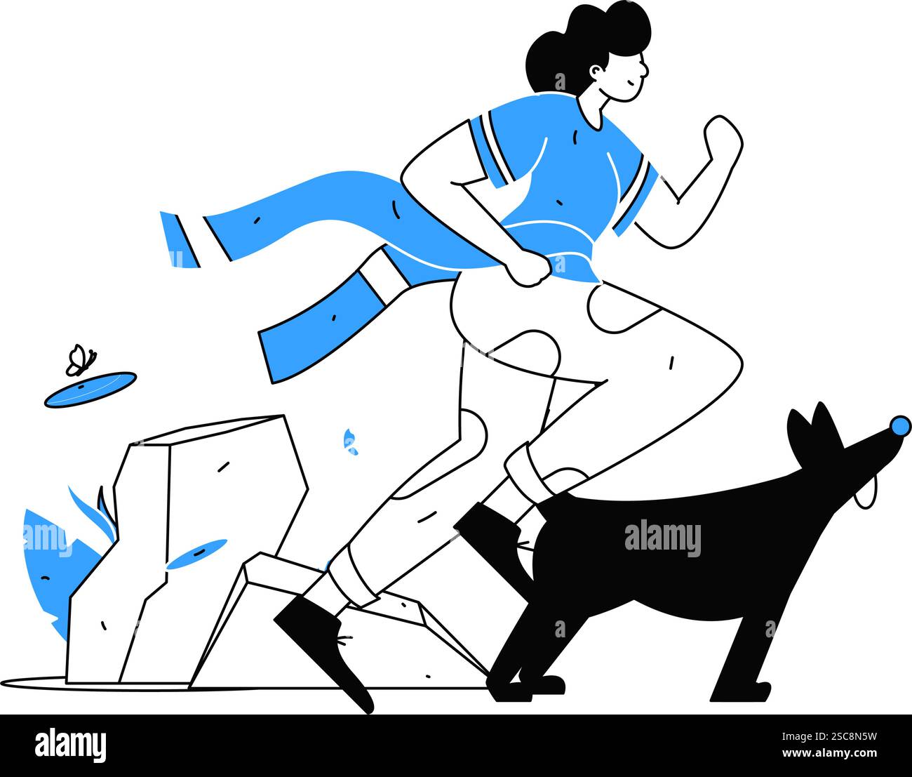 People exercising healthy running vector internet operation ...