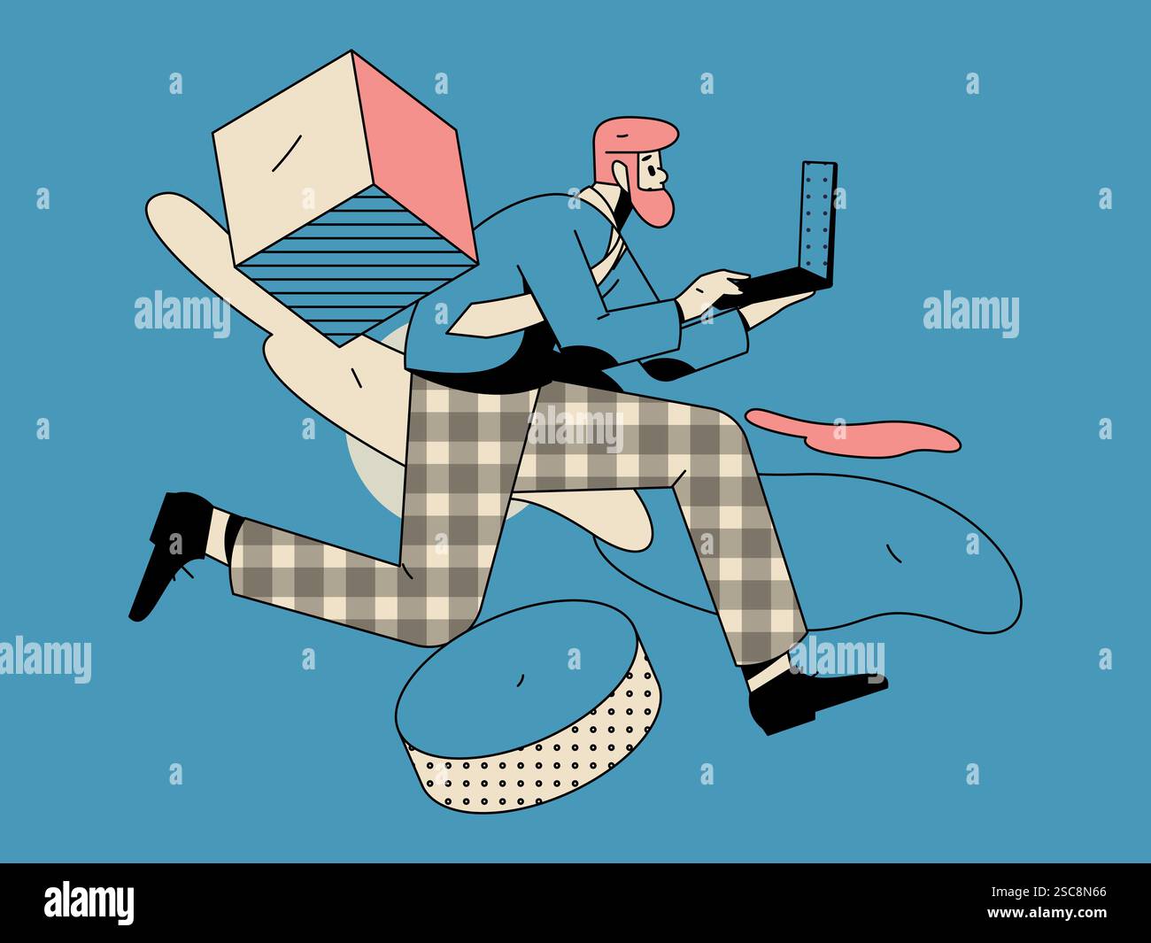 People exercising healthy running vector internet operation ...