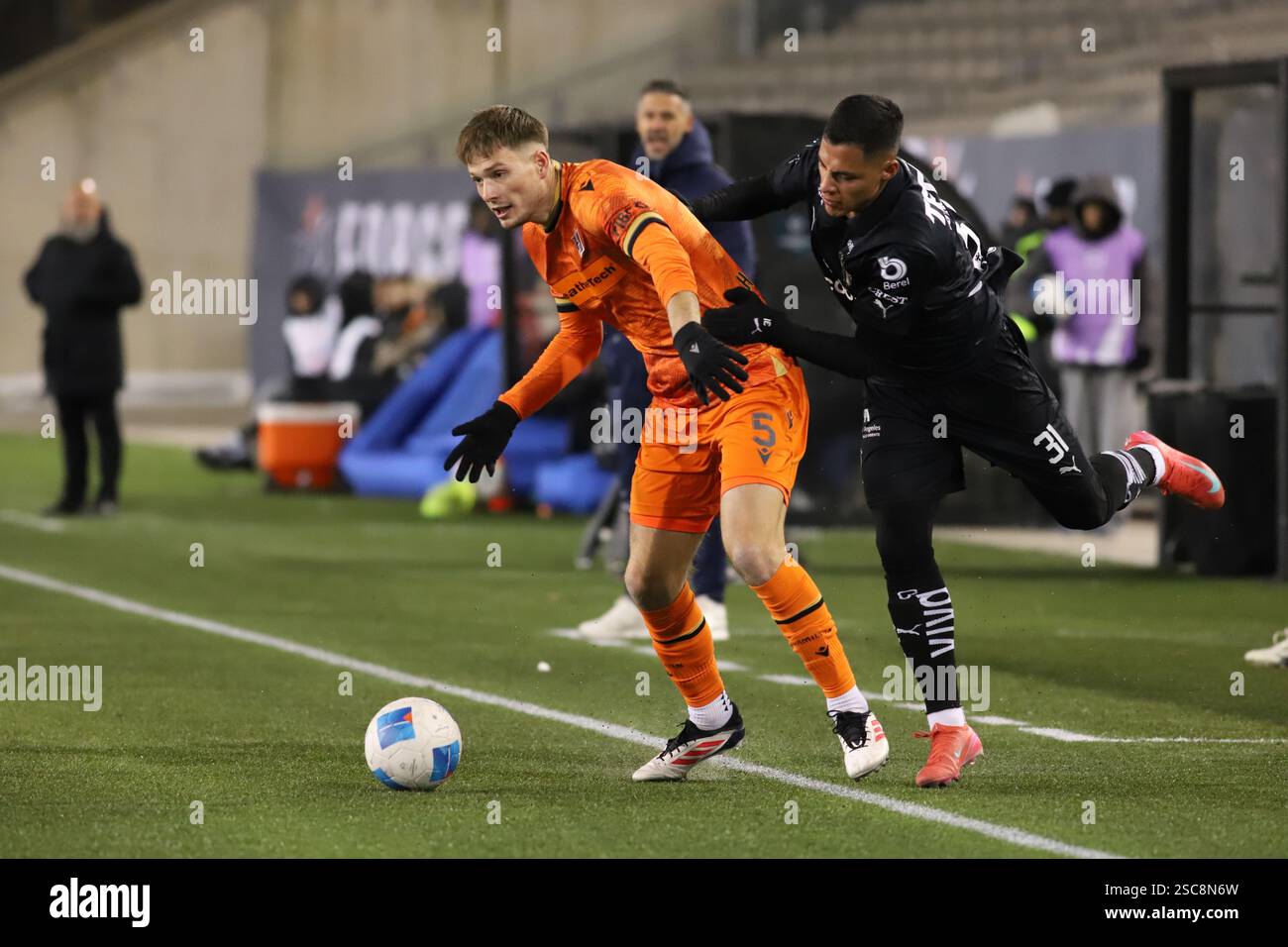 Roberto de la Rosa #31 of Monterrey FC and Daniel Nimick #5 of Forge FC ...