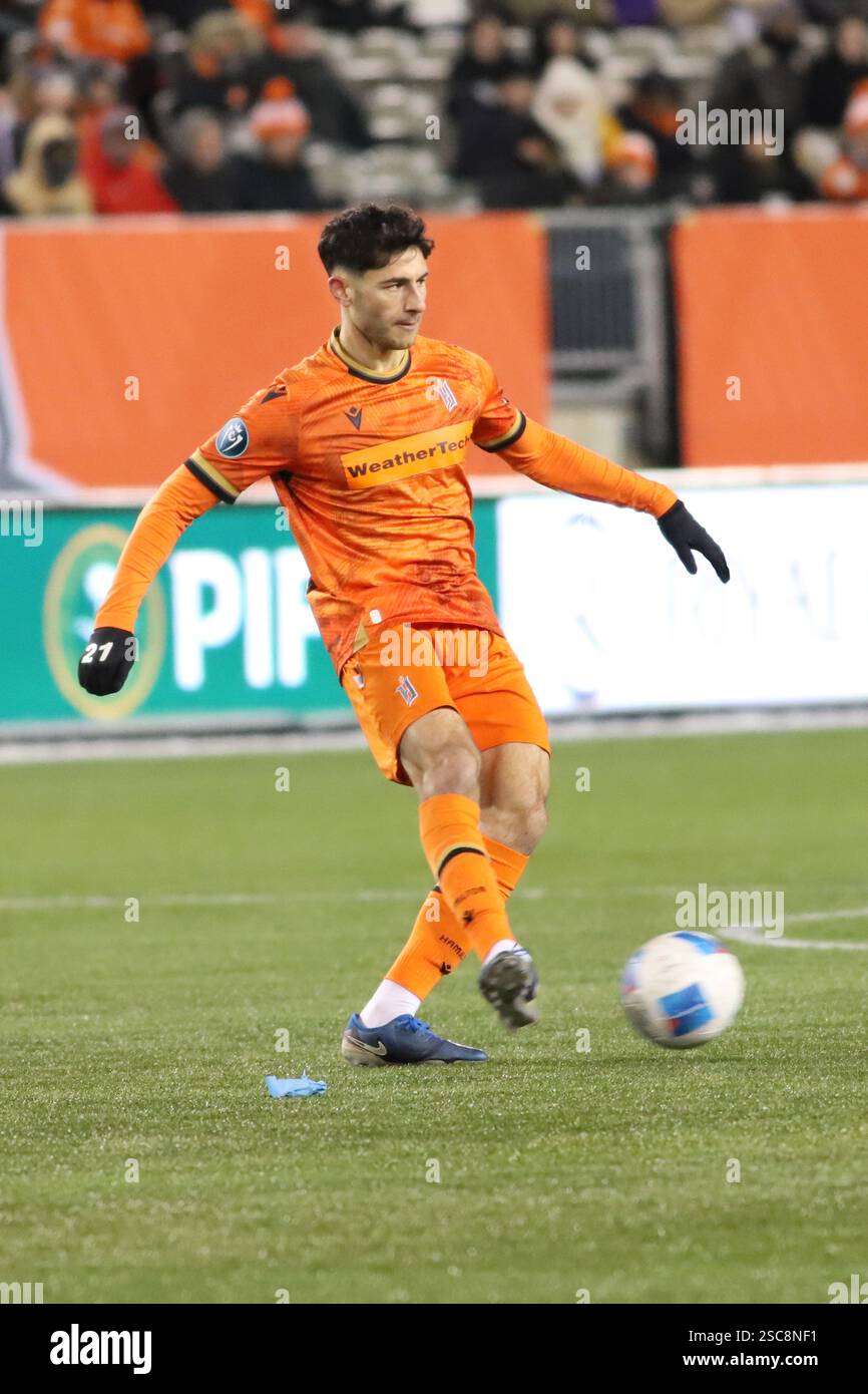 Hamilton, Canada. 05th Feb, 2025. Alessandro Hojabrpour #21 of Forge FC ...