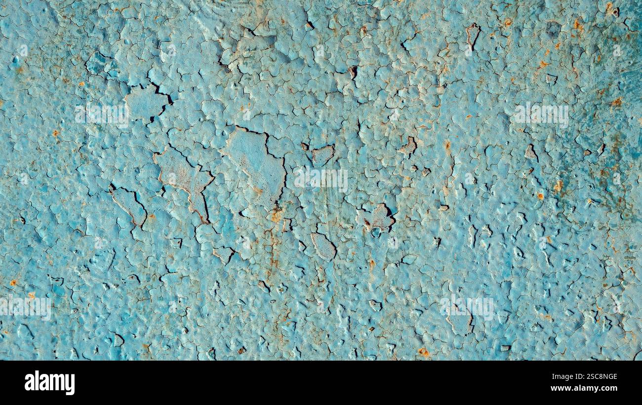 Thick cracked layer of paint on a sheet of iron. Old background Stock ...